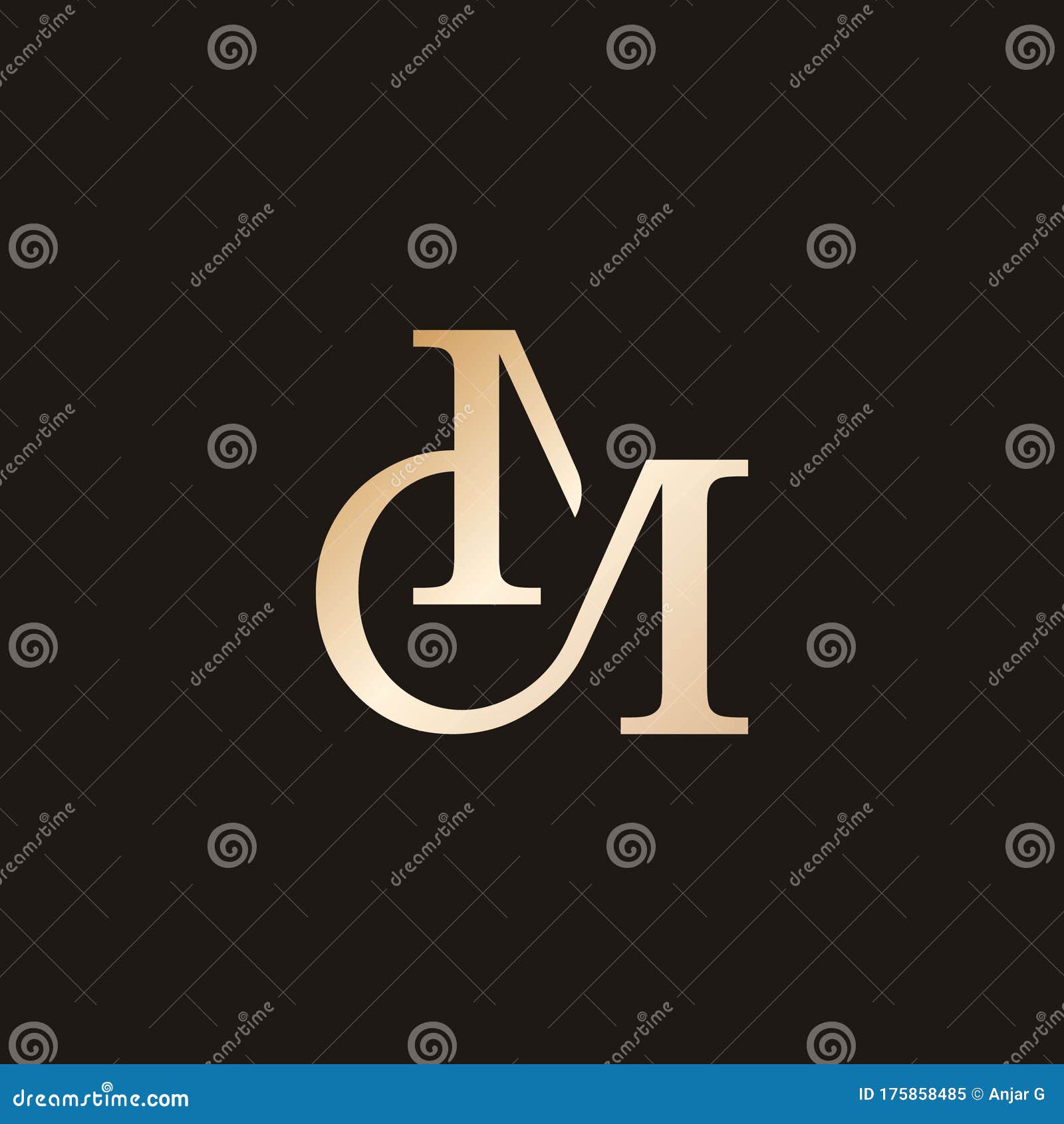 Vintage C and M Initial Gold Monogram Logo Mark Stock Vector ...