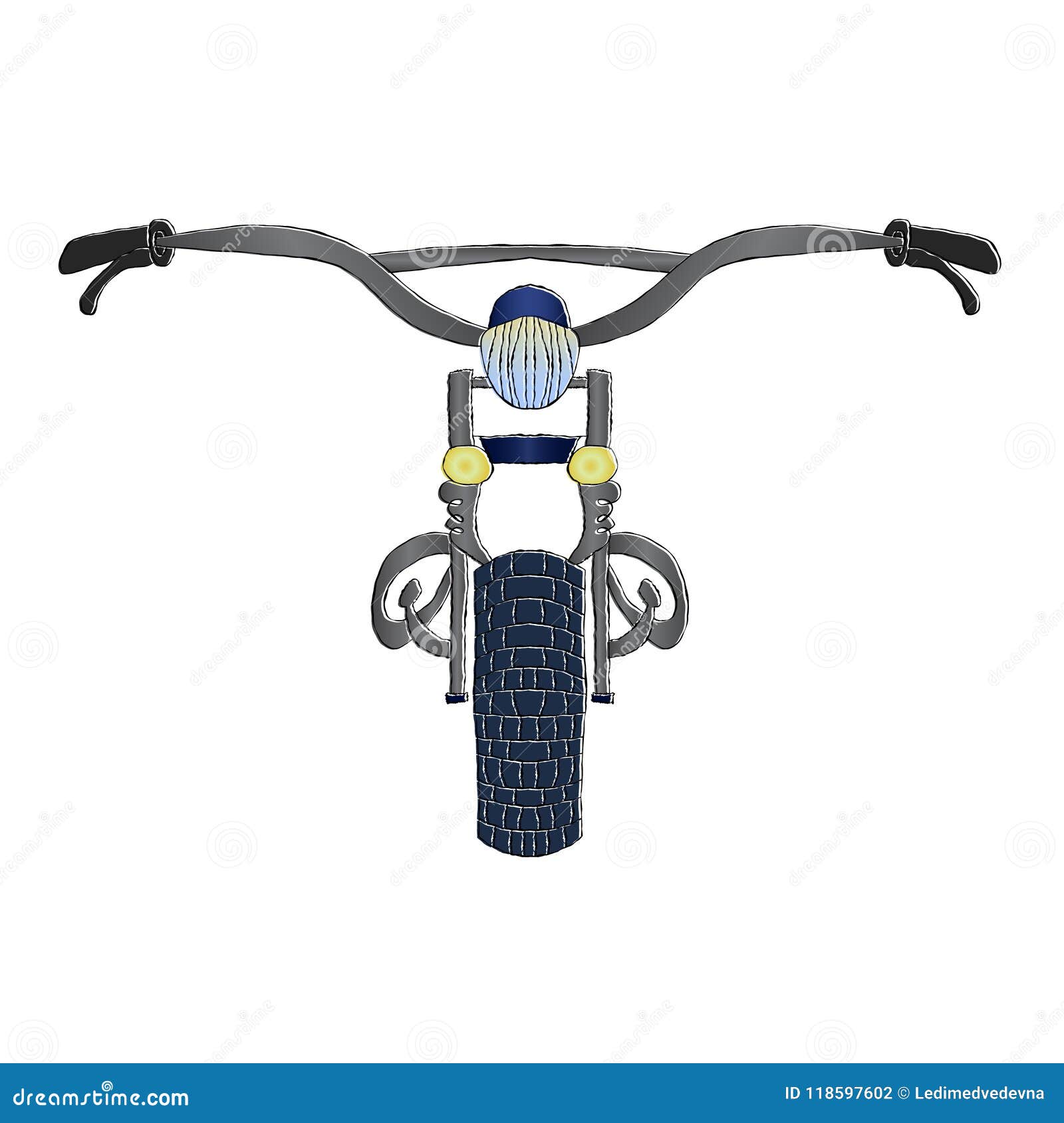 Vintage Cafe Racer Front View. Vector Hand Drawn Stock Vector ...