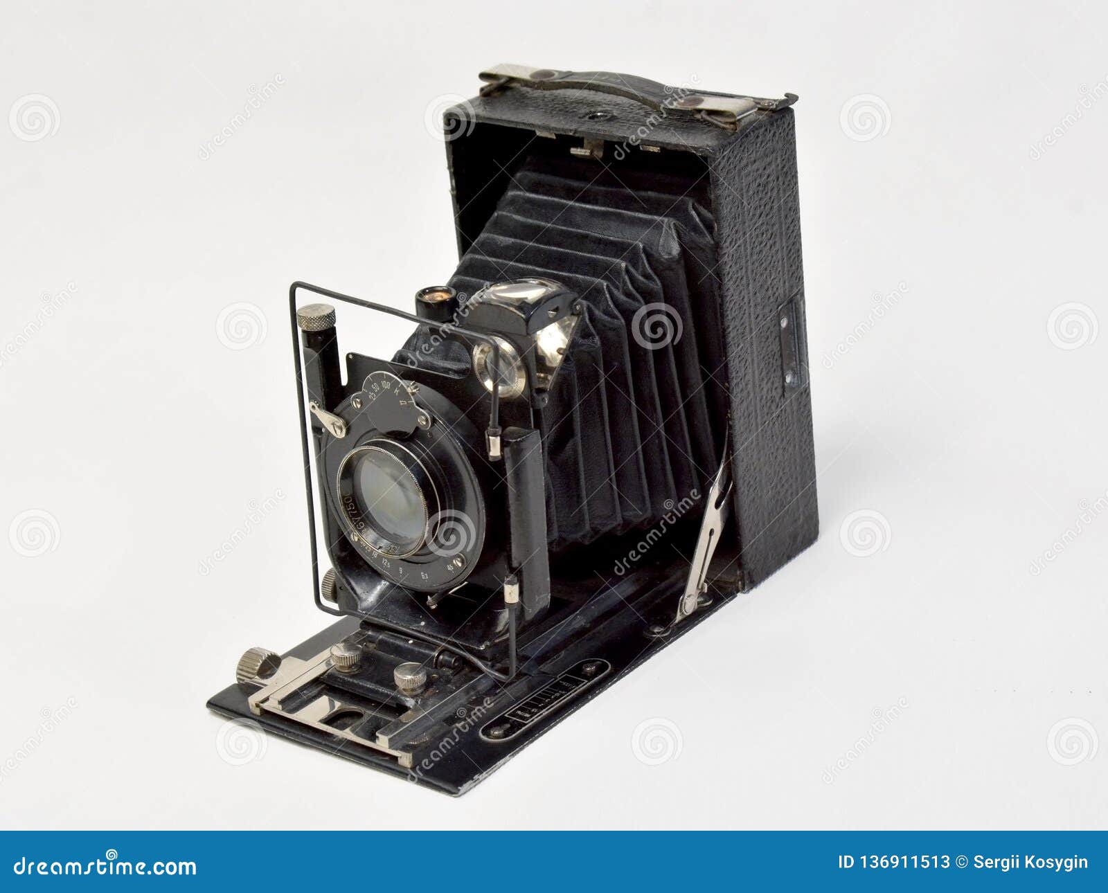 Vintage Camera in Black on a White Background Editorial Stock Photo ...
