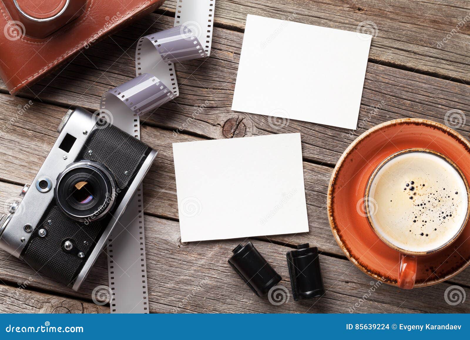 Vintage Camera and Blank Photo Frames Stock Photo - Image of frame ...