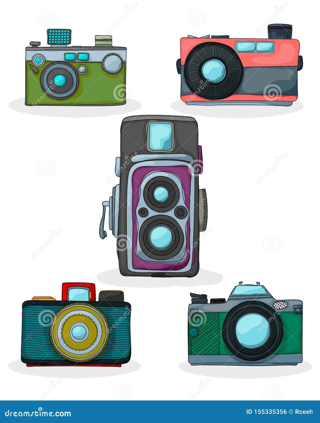 Vintage camera cartoon stock vector. Illustration of objective - 155335356