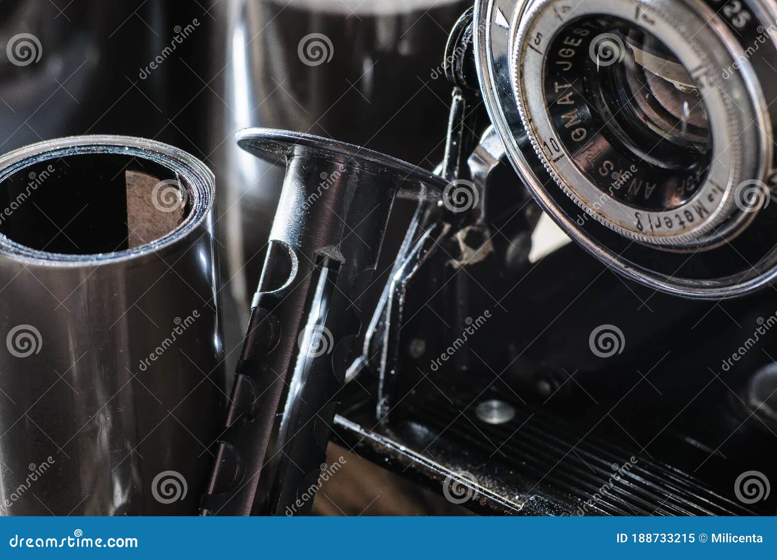 Vintage Camera, the Film Roll and the Film Spool Editorial Image ...