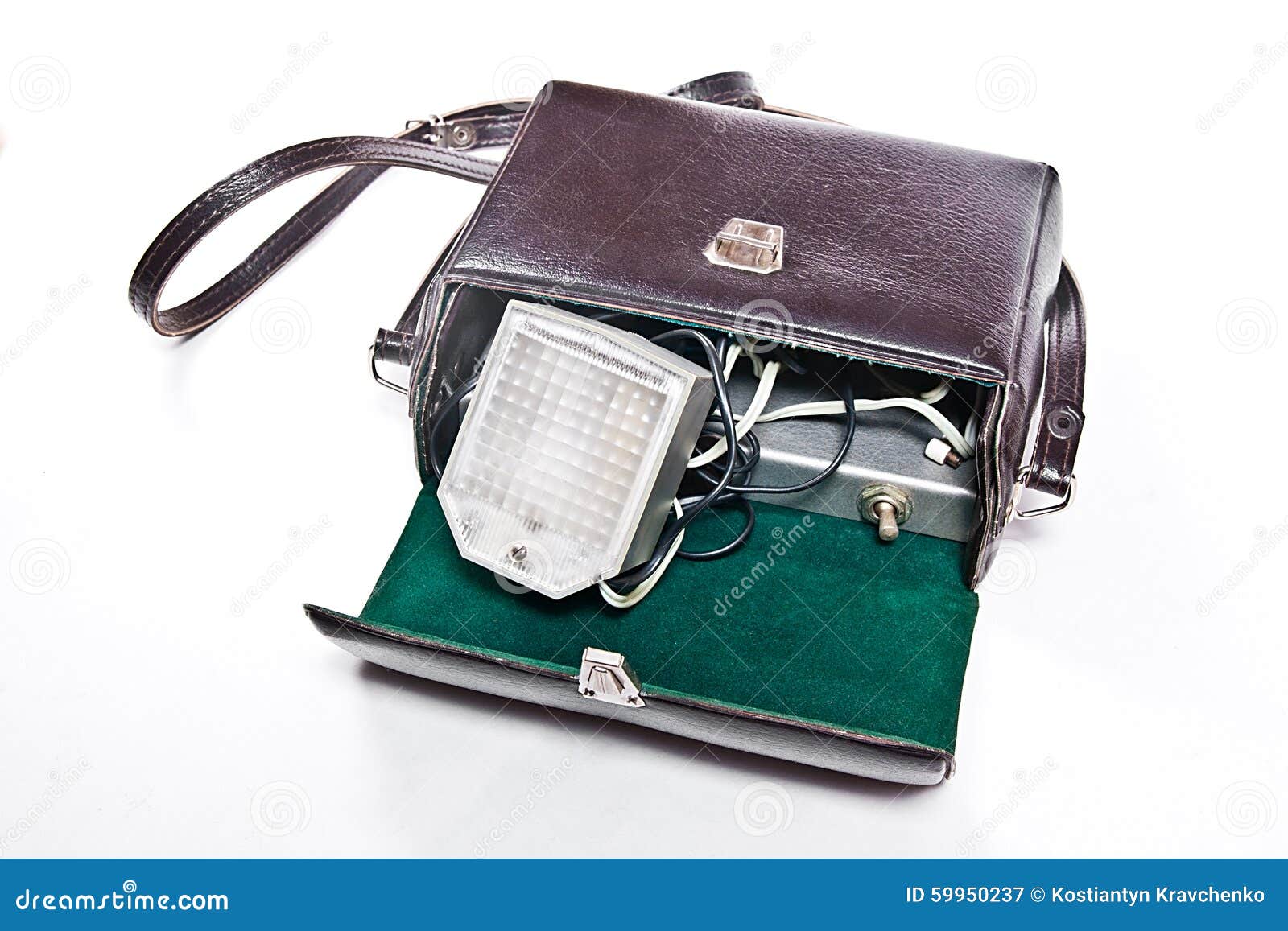 Vintage Camera Flash Isolated on White. Stock Image - Image of video ...