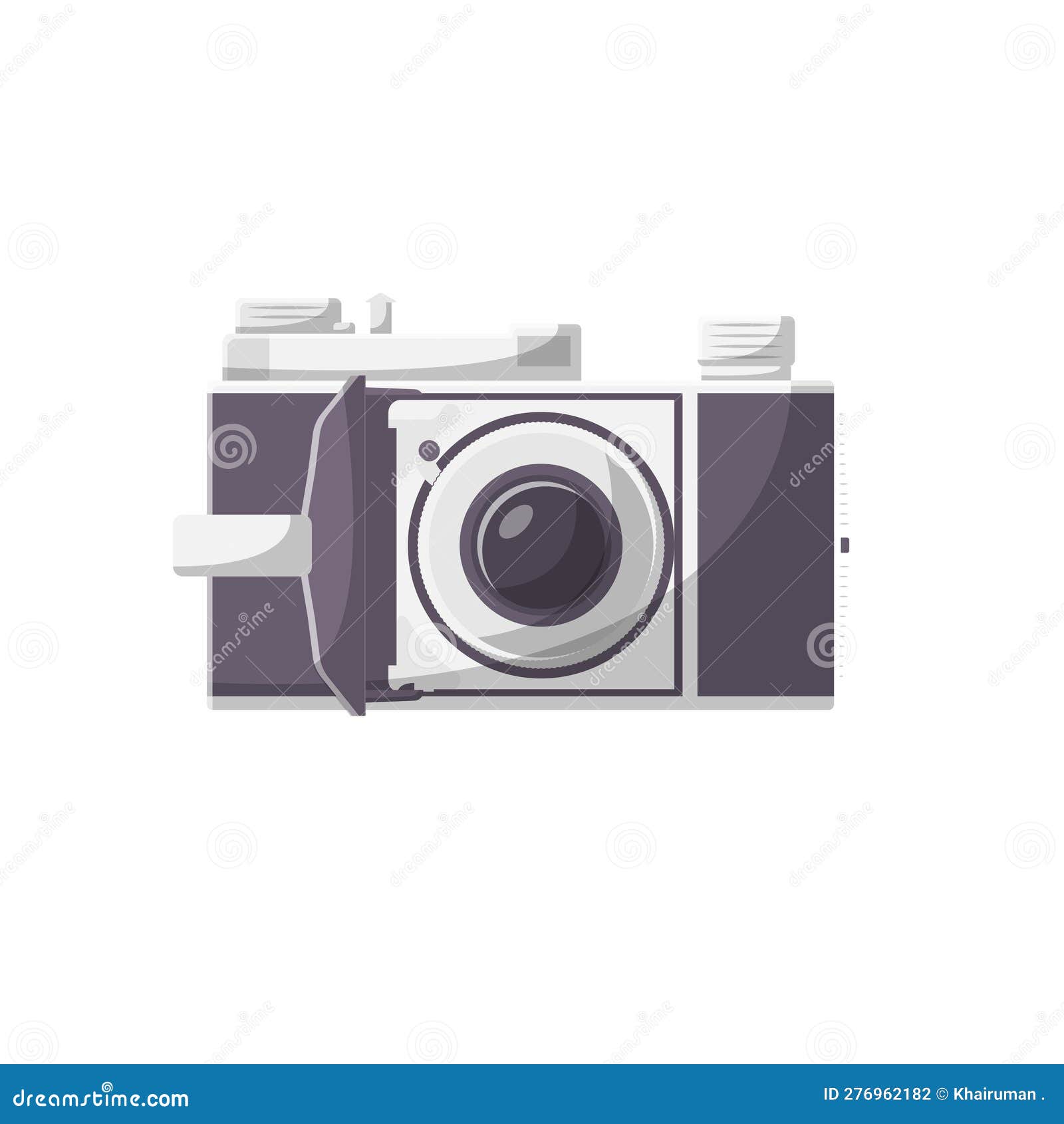 Vintage Camera Flat Illustration. Clean Icon Design Element on Isolated ...