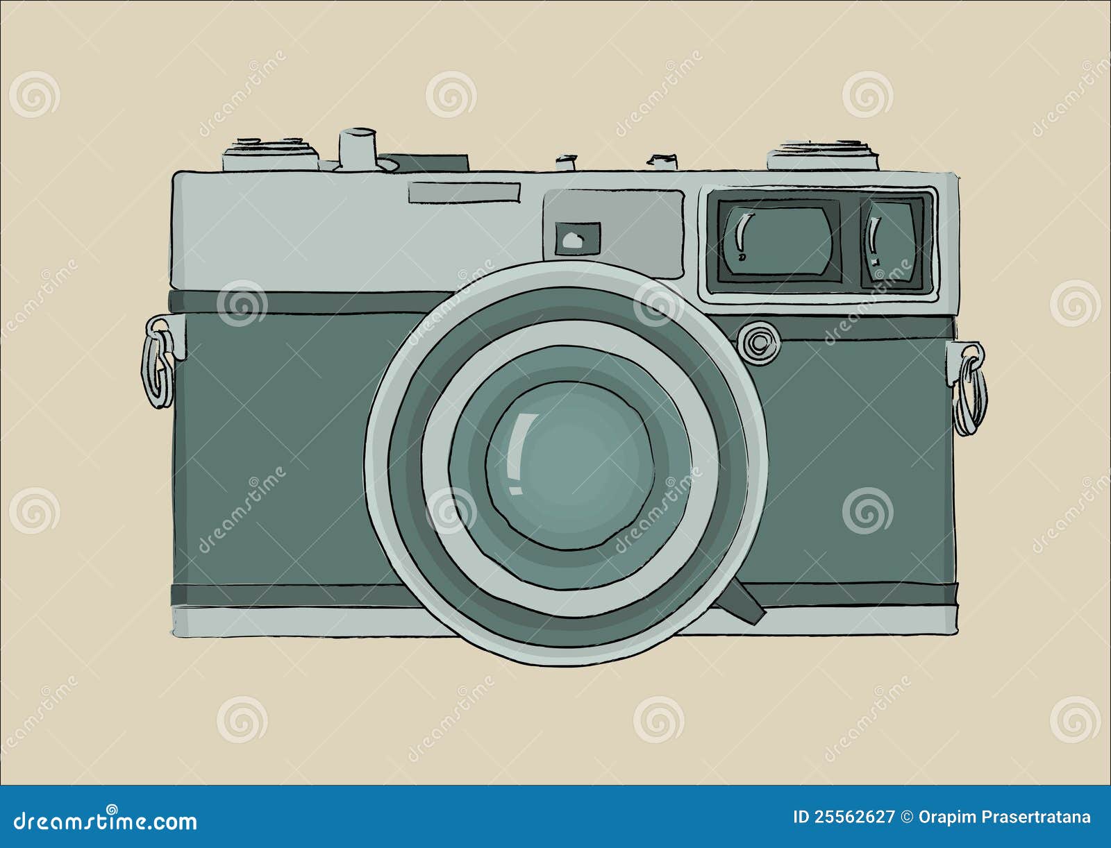 Vintage camera green stock illustration. Illustration of cartoon - 25562627