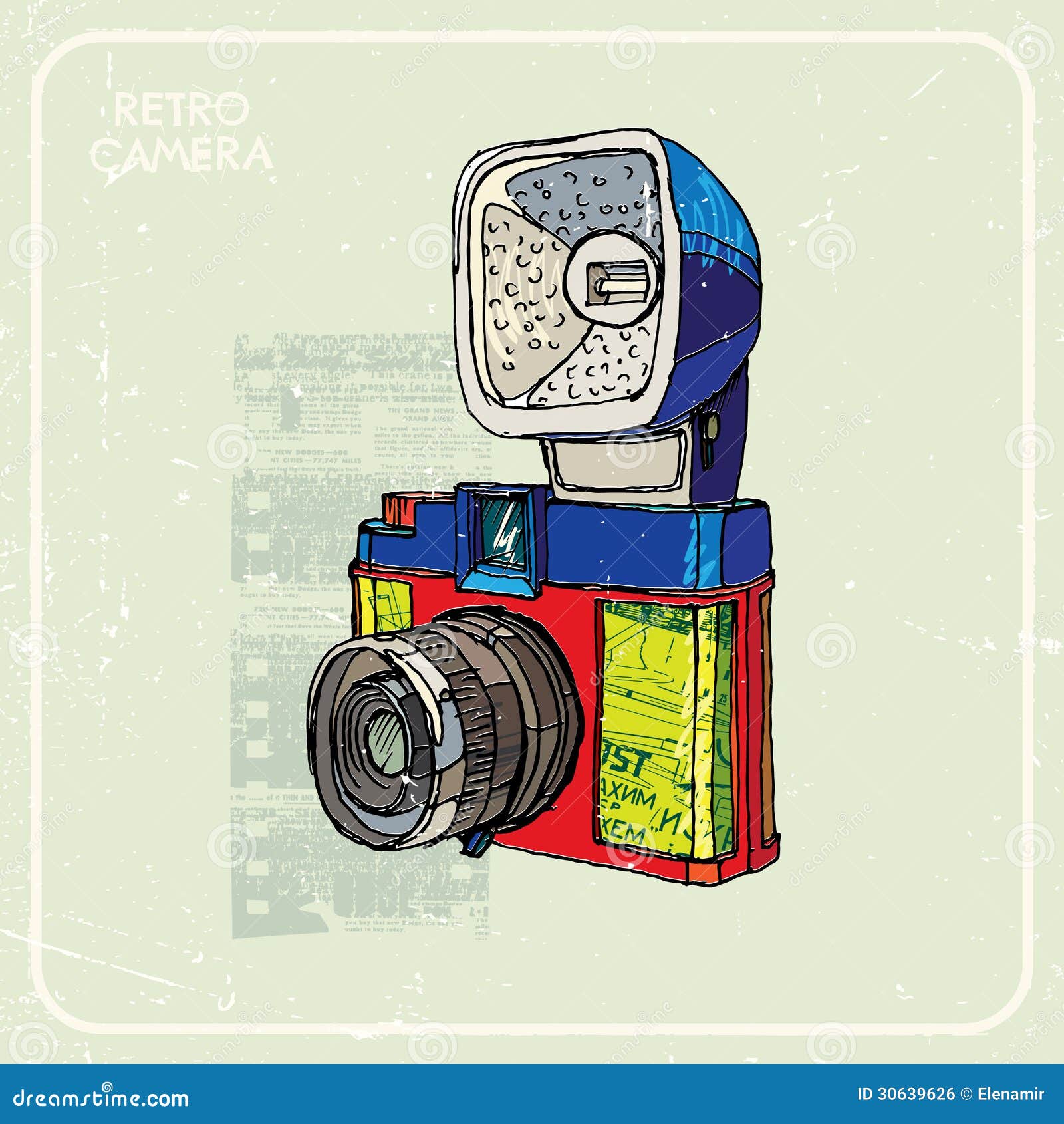 Vintage camera vector stock vector. Illustration of press - 30639626