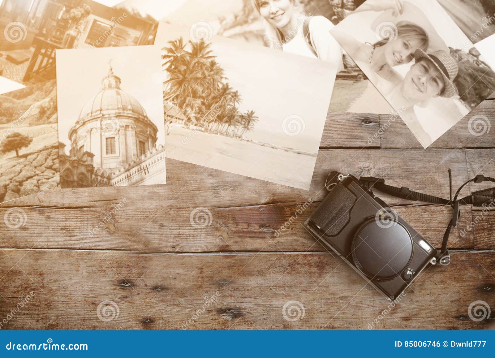 Vintage Camera and Photo Memories Stock Photo - Image of retro, summer ...