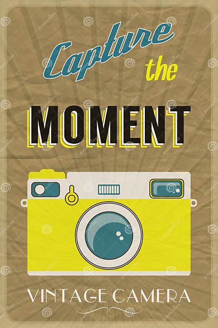 Vintage camera poster stock vector. Illustration of retro - 38099889