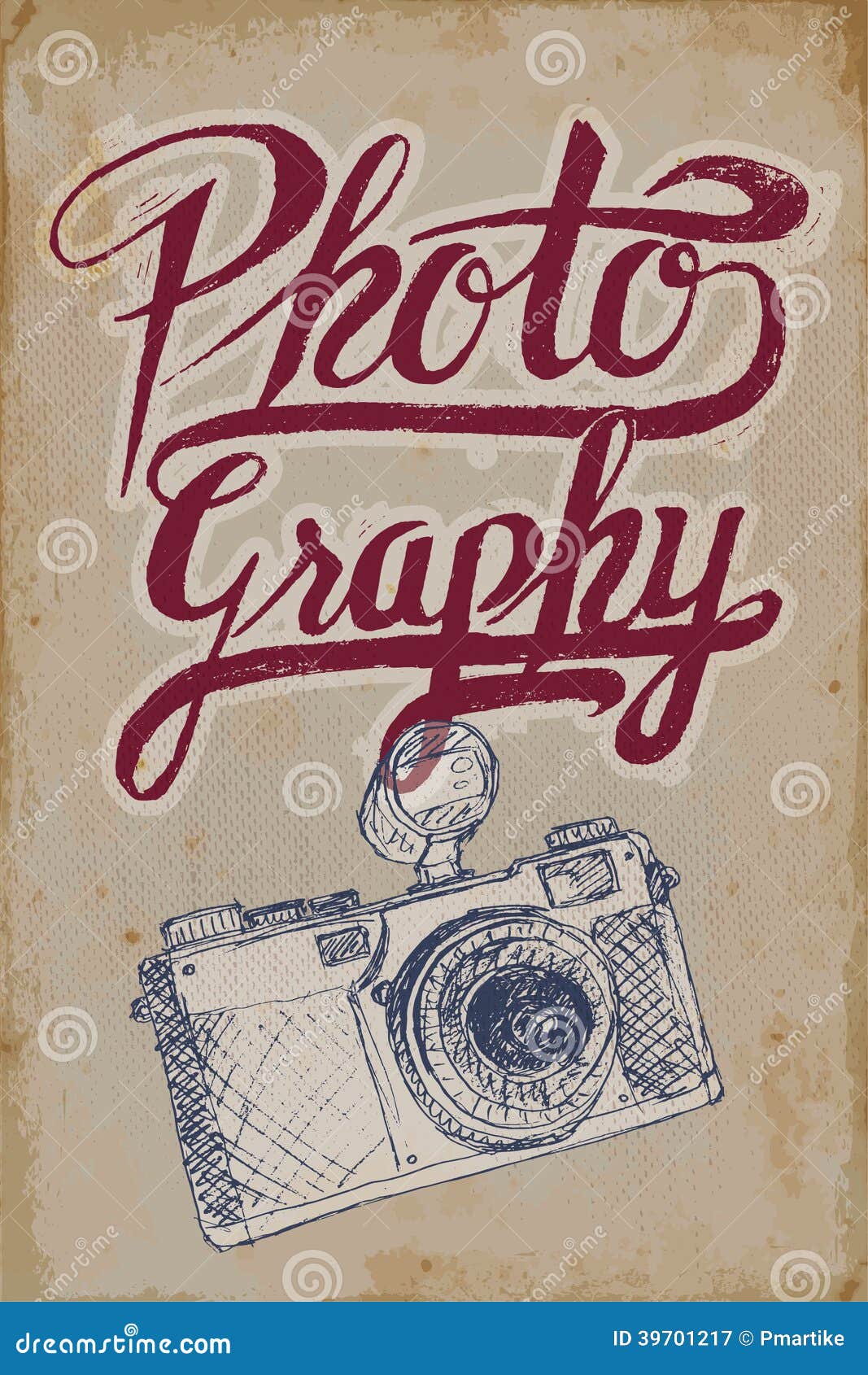Vintage camera poster stock vector. Illustration of hand - 39701217