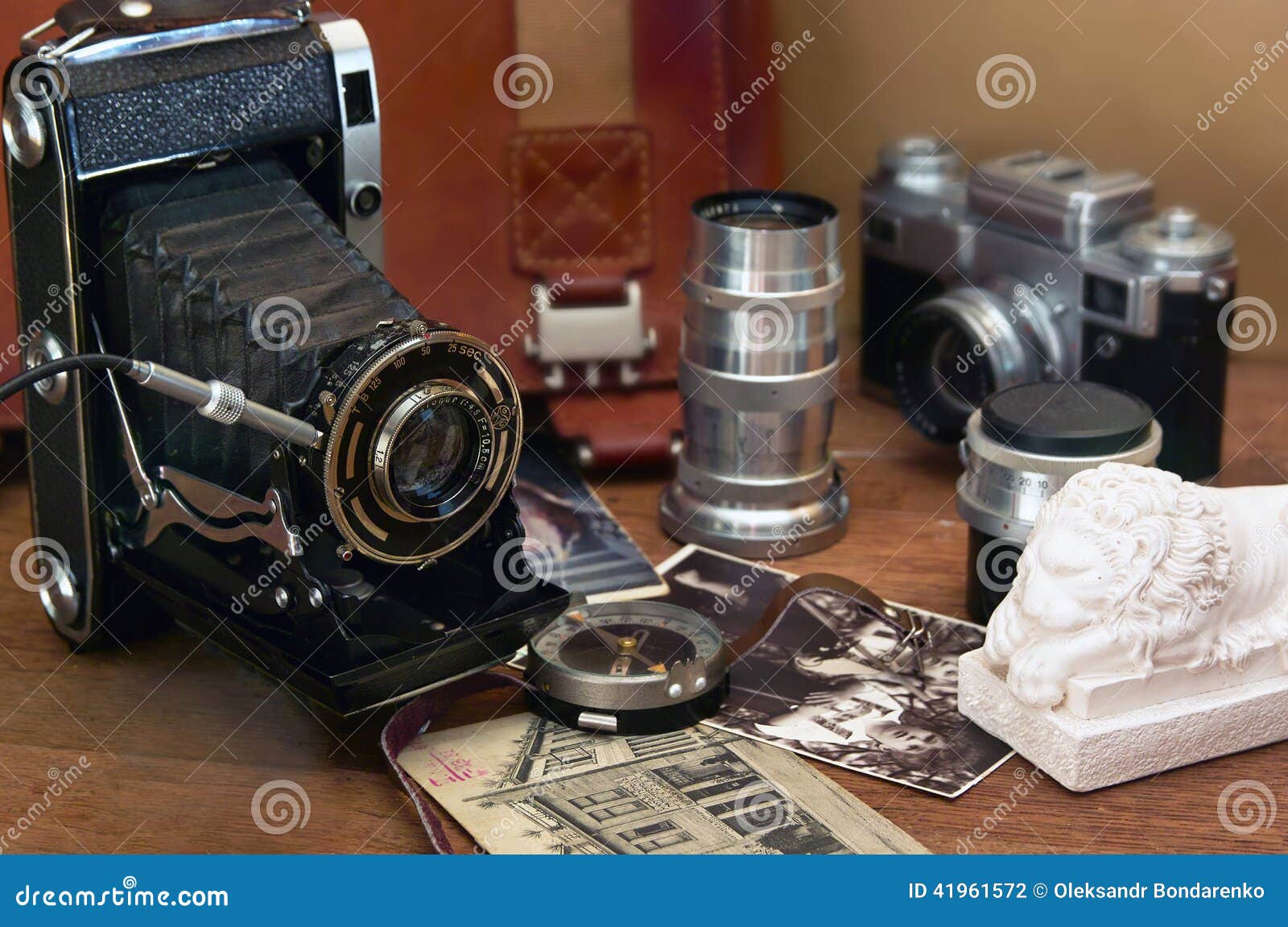 Vintage Camera and Retro Items Stock Photo - Image of board, postcards ...