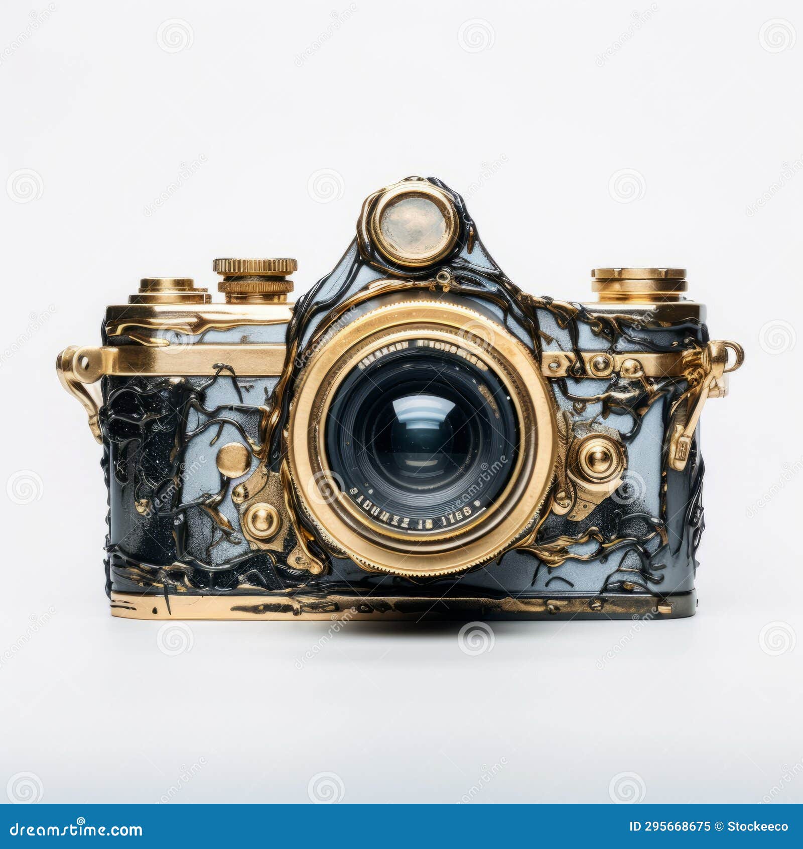 Vintage Camera Sculpture with Gold and Black Paint - Viktor Vasnetsov ...