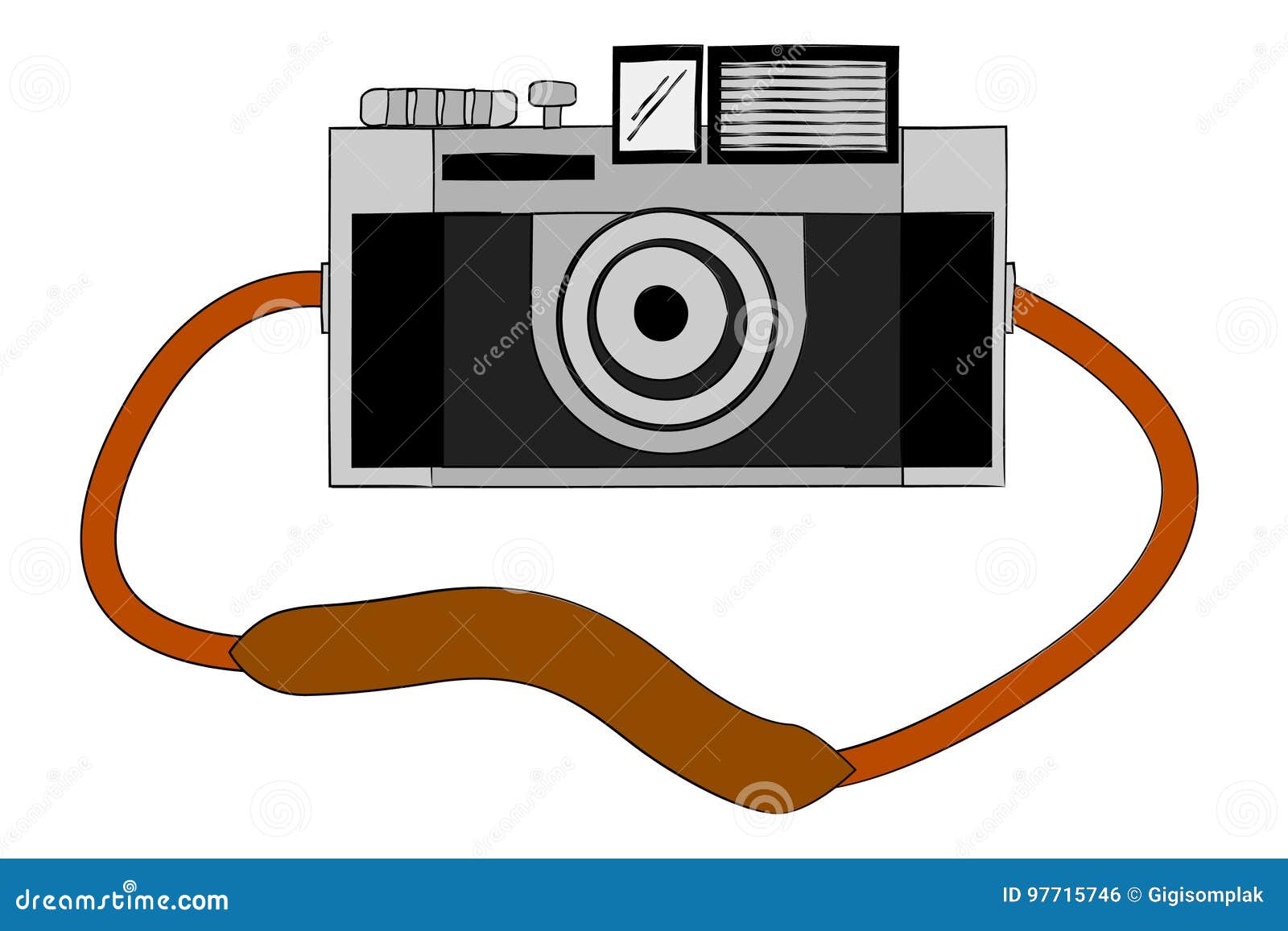 Mirrorless Or Proffesional Digital Camera, Vector Outline Manual Draw ...
