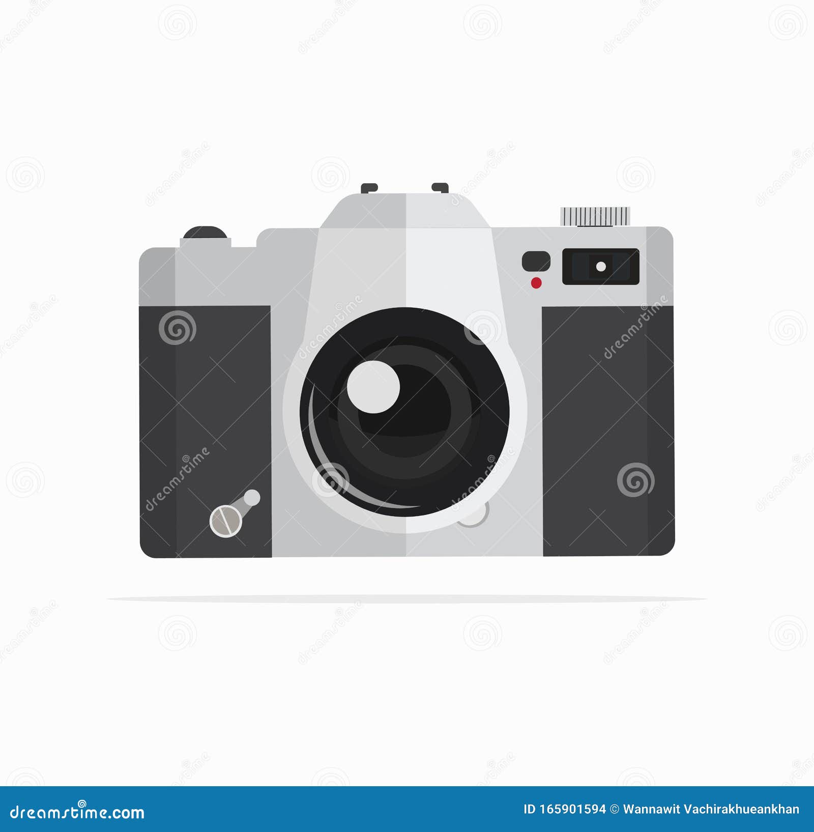 Vintage Camera Symbol Flat Style Stock Vector - Illustration of lens ...