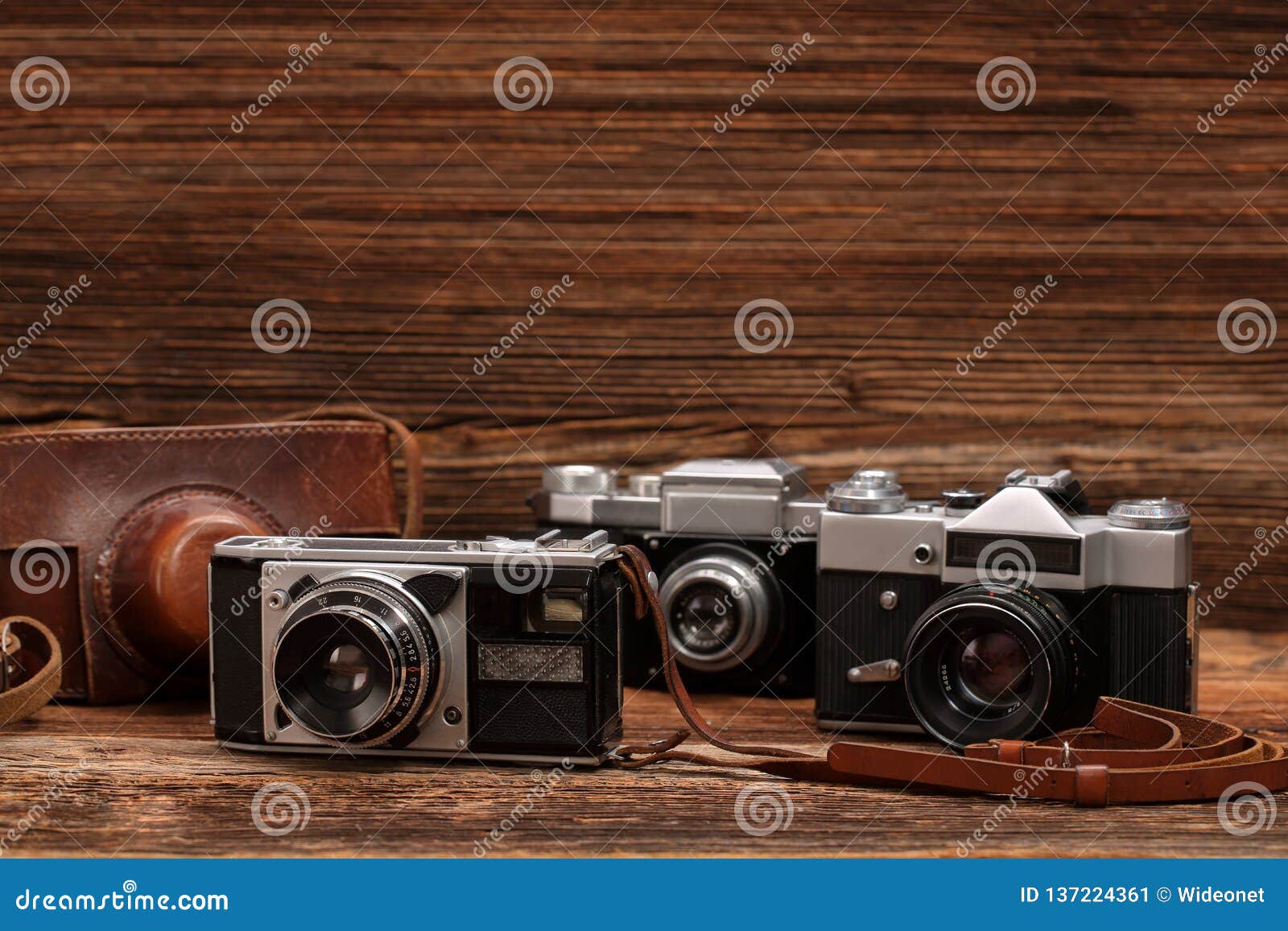 Vintage Camera on Wooden Table and Empty Space for Text Stock Image ...