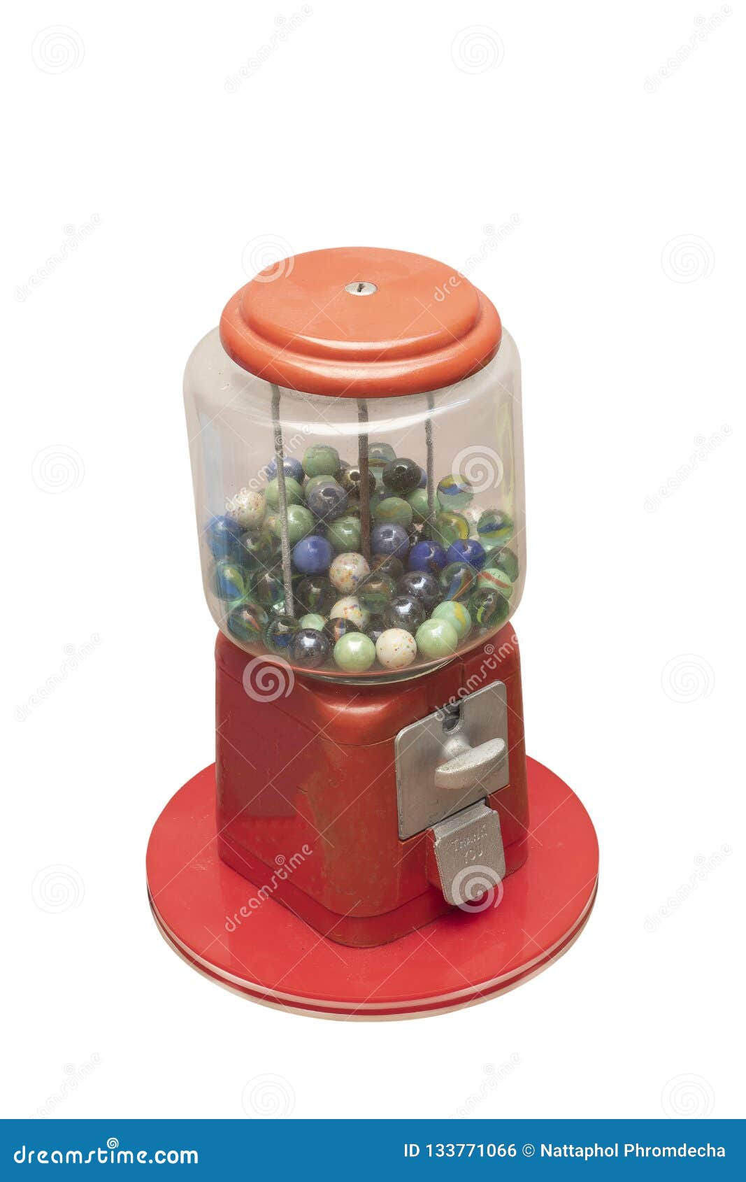 Vintage Candy Machine Isolate On White Background Stock Photo - Image ...