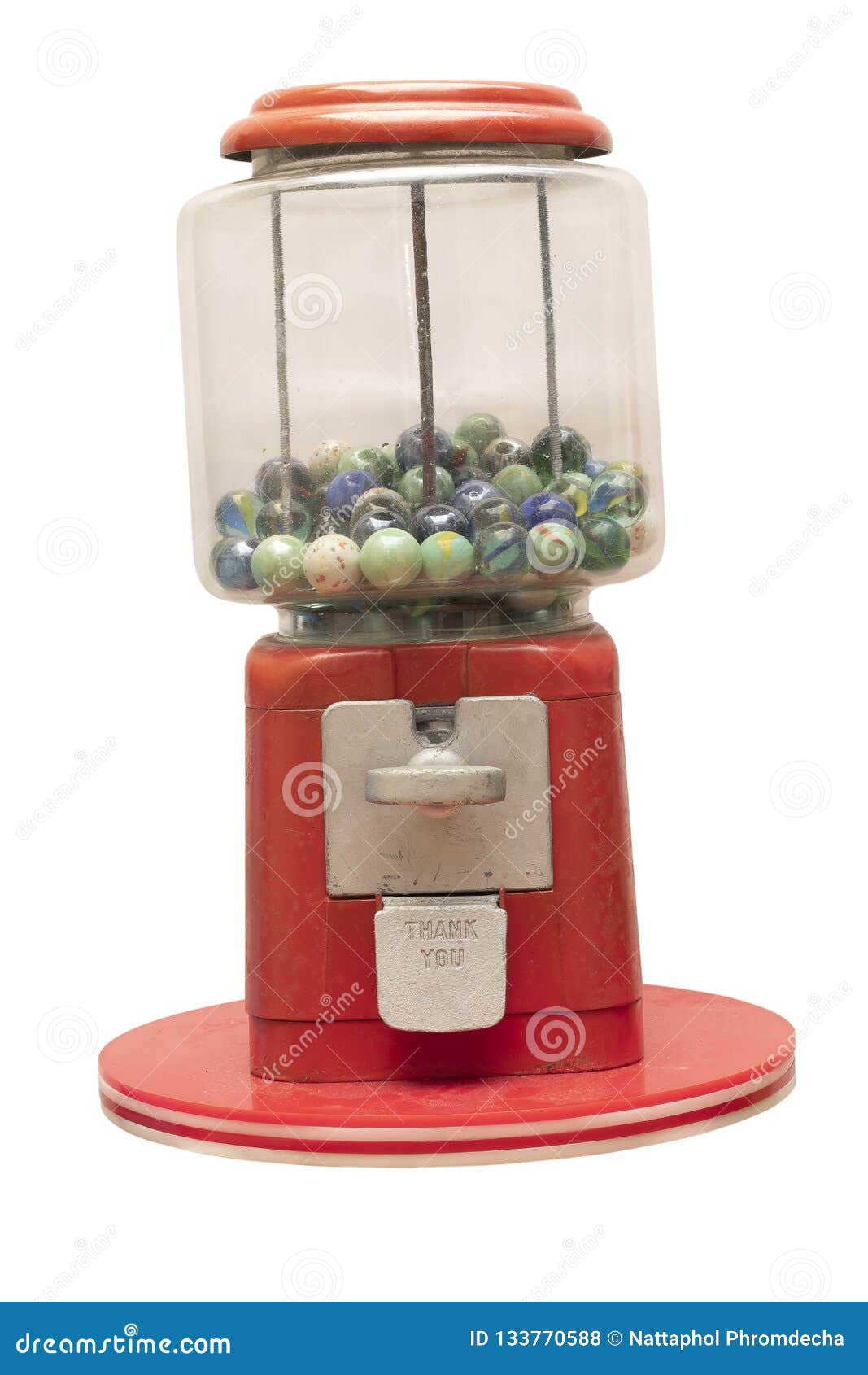 Vintage Candy Machine Isolate on White Background Stock Photo - Image ...