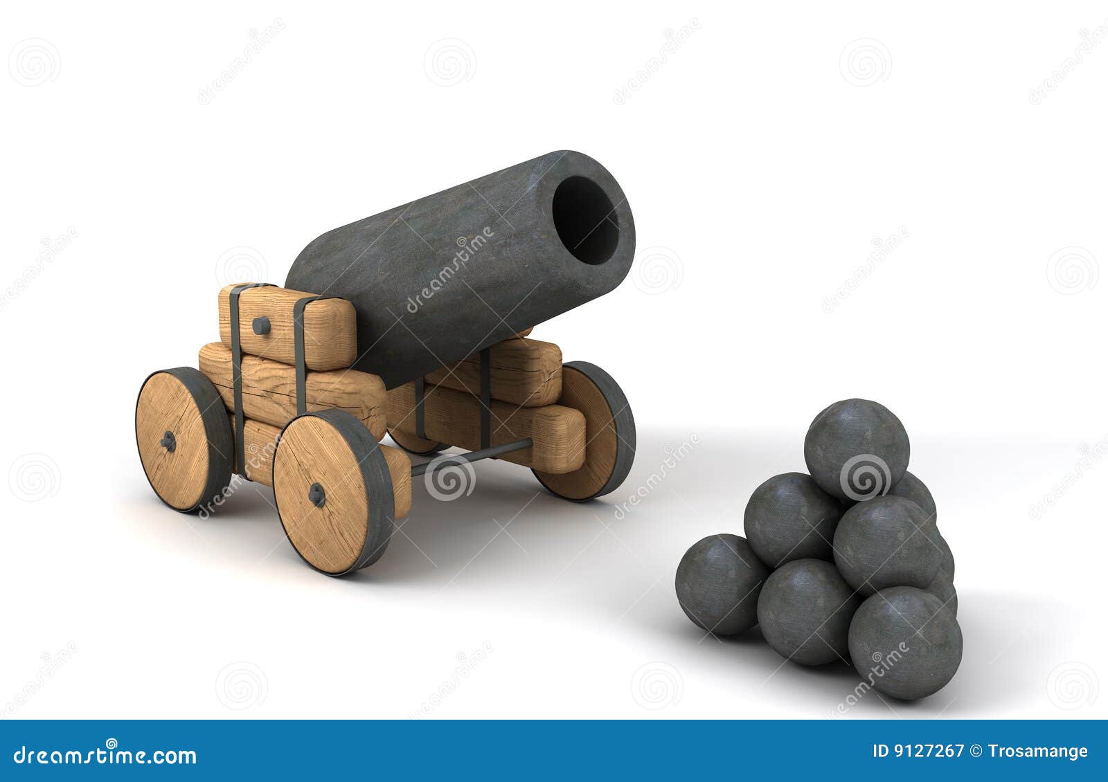Vintage Cannon Isometric Drawings Cartoon Vector | CartoonDealer.com ...