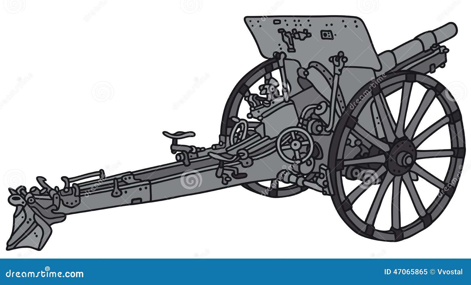 Vintage Cannon Isometric Drawings Cartoon Vector | CartoonDealer.com ...