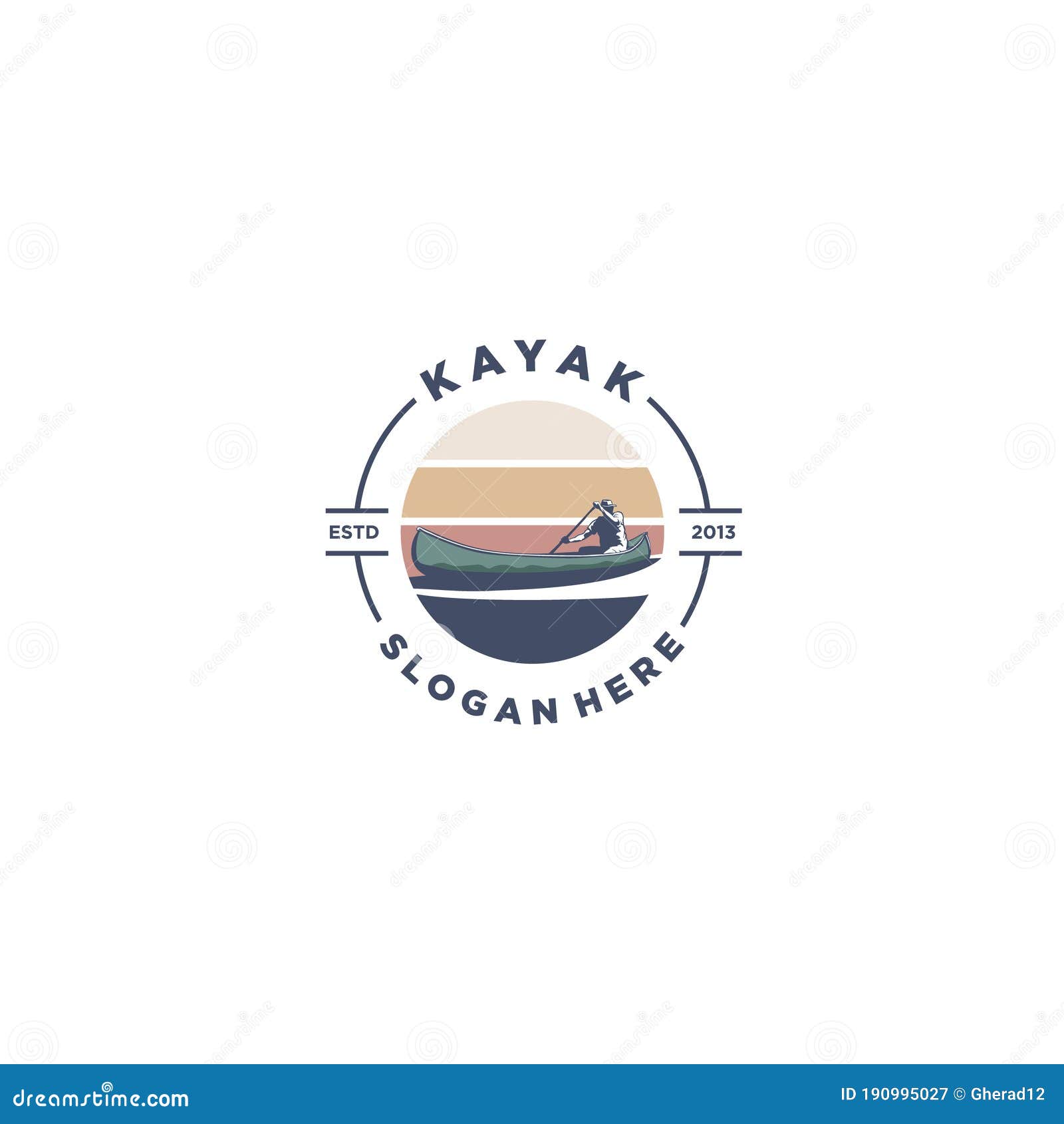 Vintage Canoe Logo Emblem Logo Stock Vector - Illustration of landscape ...