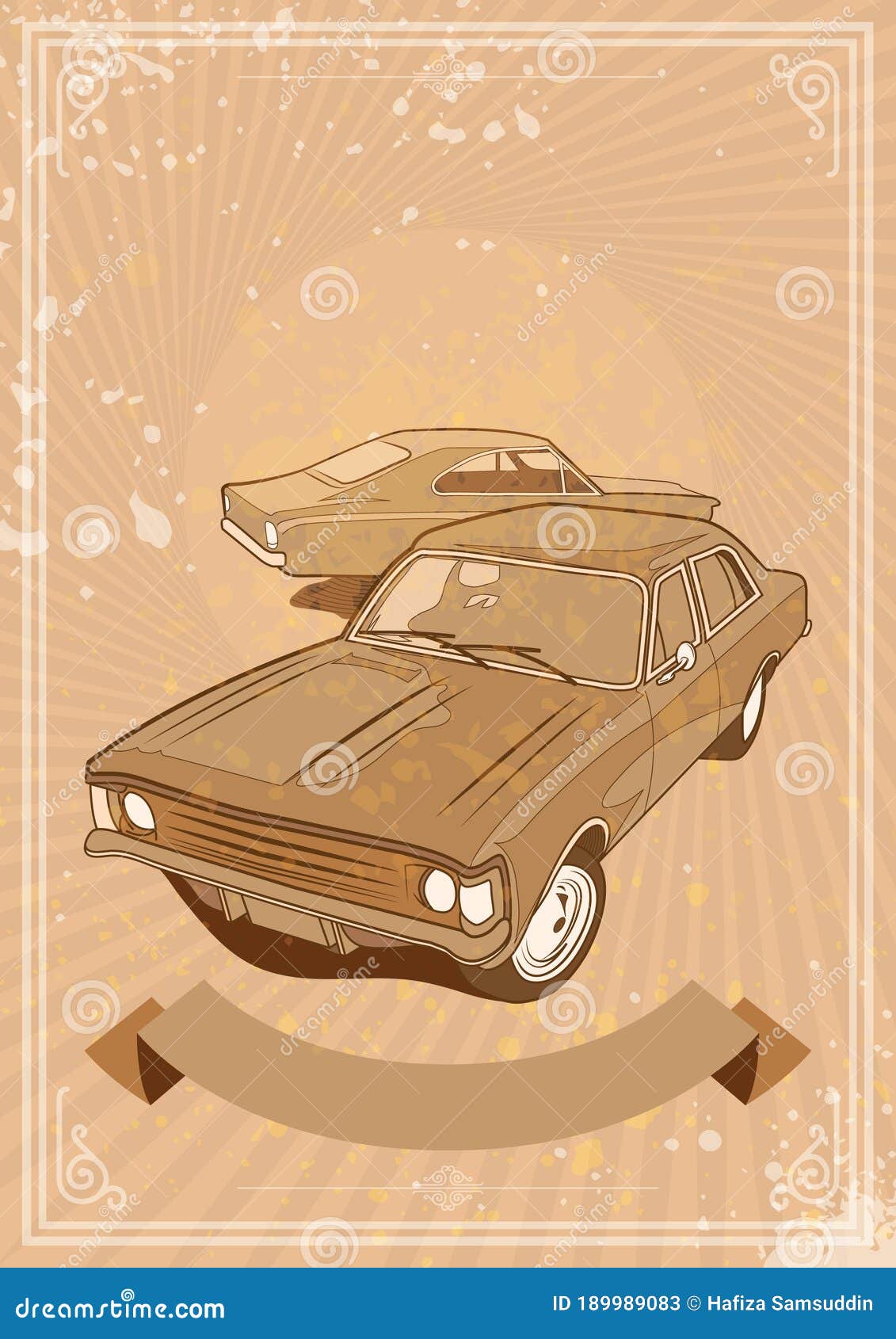 Vintage Car Banner. Vector Illustration Decorative Design Stock Vector ...