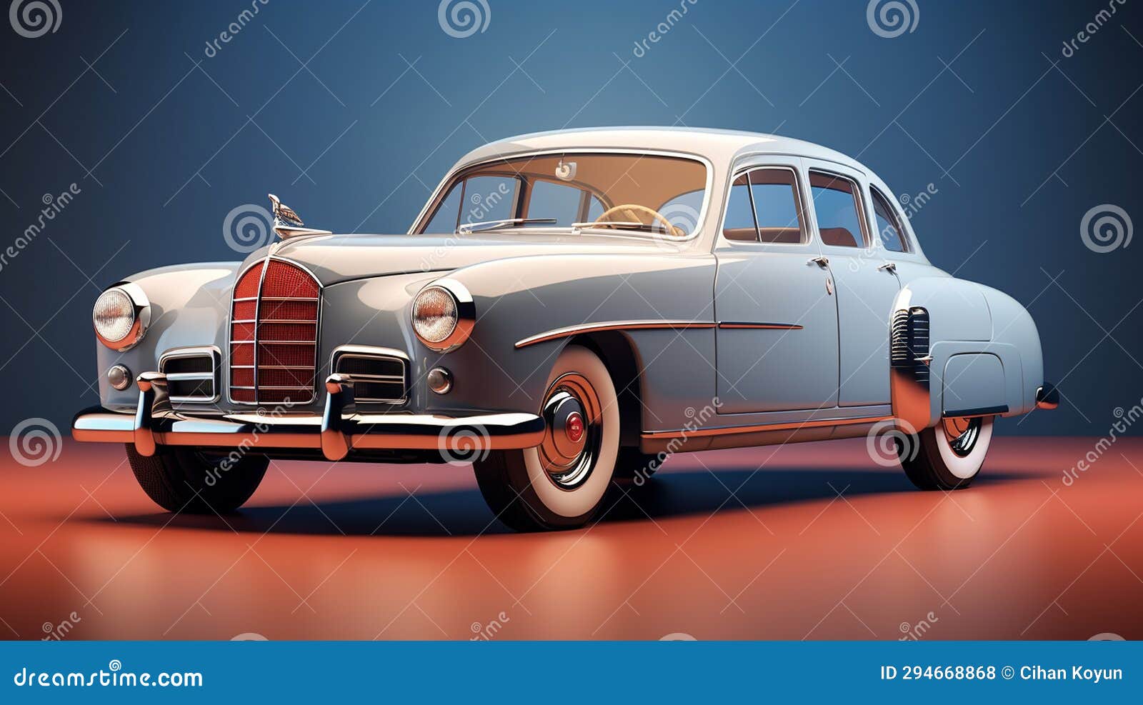 Vintage Car Being Restored by a Skilled Mechanic Stock Illustration ...