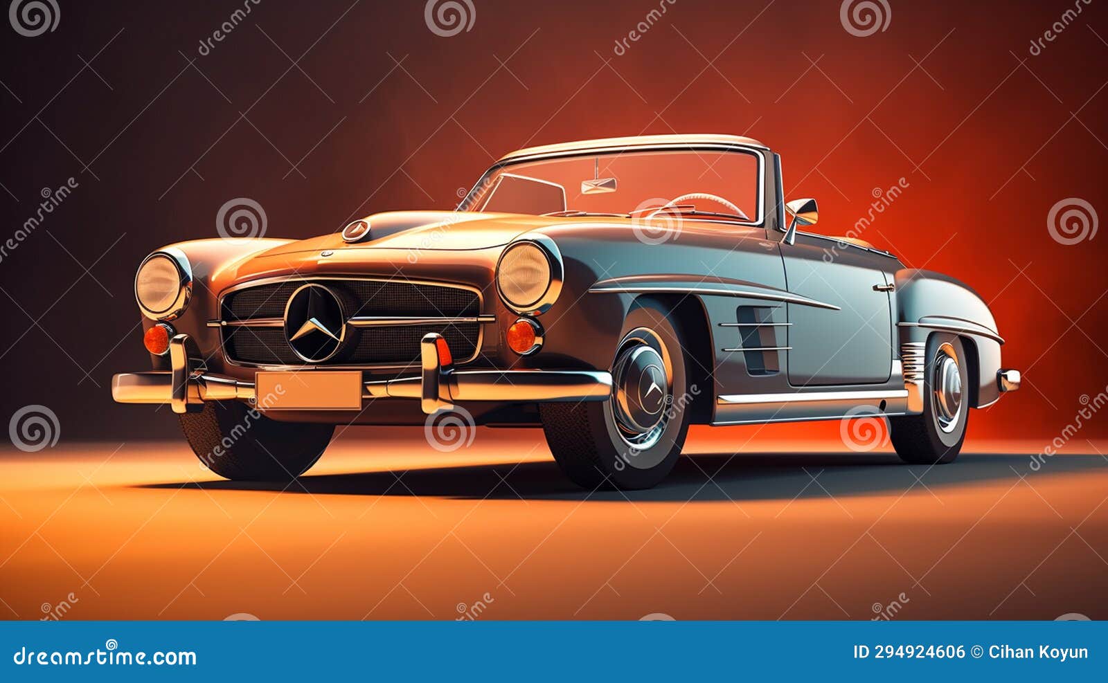 Vintage Car Being Restored To Its Former Glory Stock Illustration ...