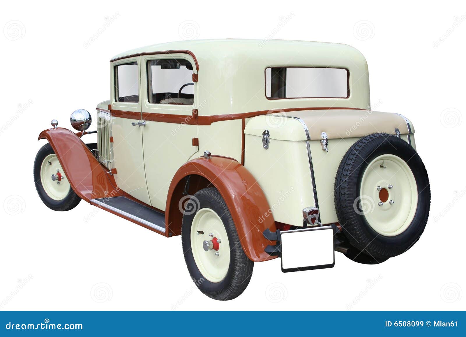 Vintage Car in Brown and Cream Stock Image - Image of tire, boot: 6508099