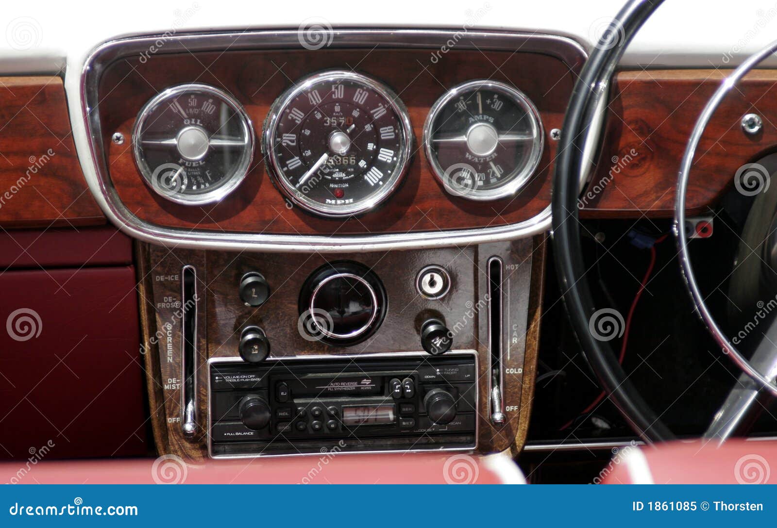 Vintage Car Dashboard Royalty Free Stock Photo - Image: 1861085