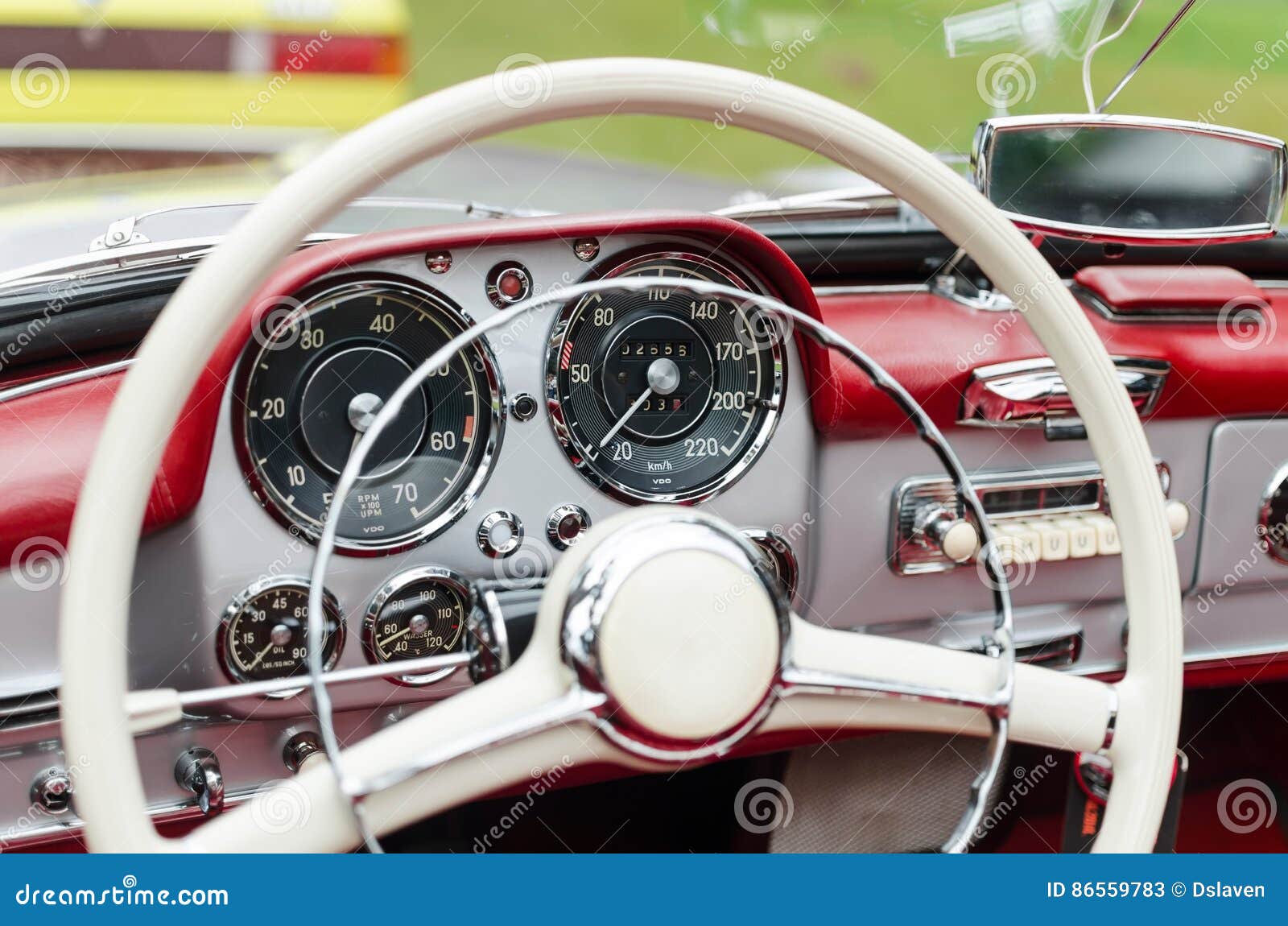 Vintage car dashboard stock illustration. Illustration of ...