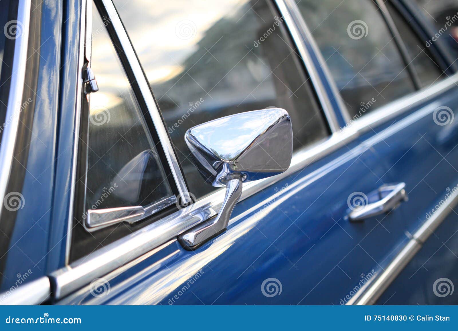 Vintage Car Detaill. Window and Rear Mirror. Stock Photo - Image of ...