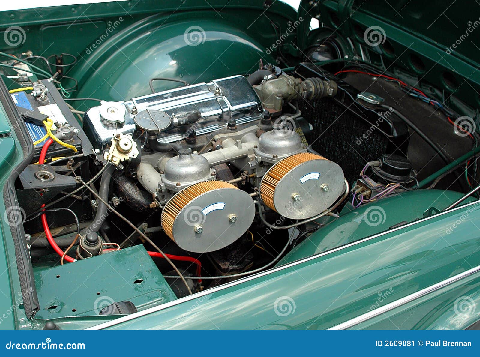 Vintage Car Engine stock image. Image of antique, chrome - 2609081