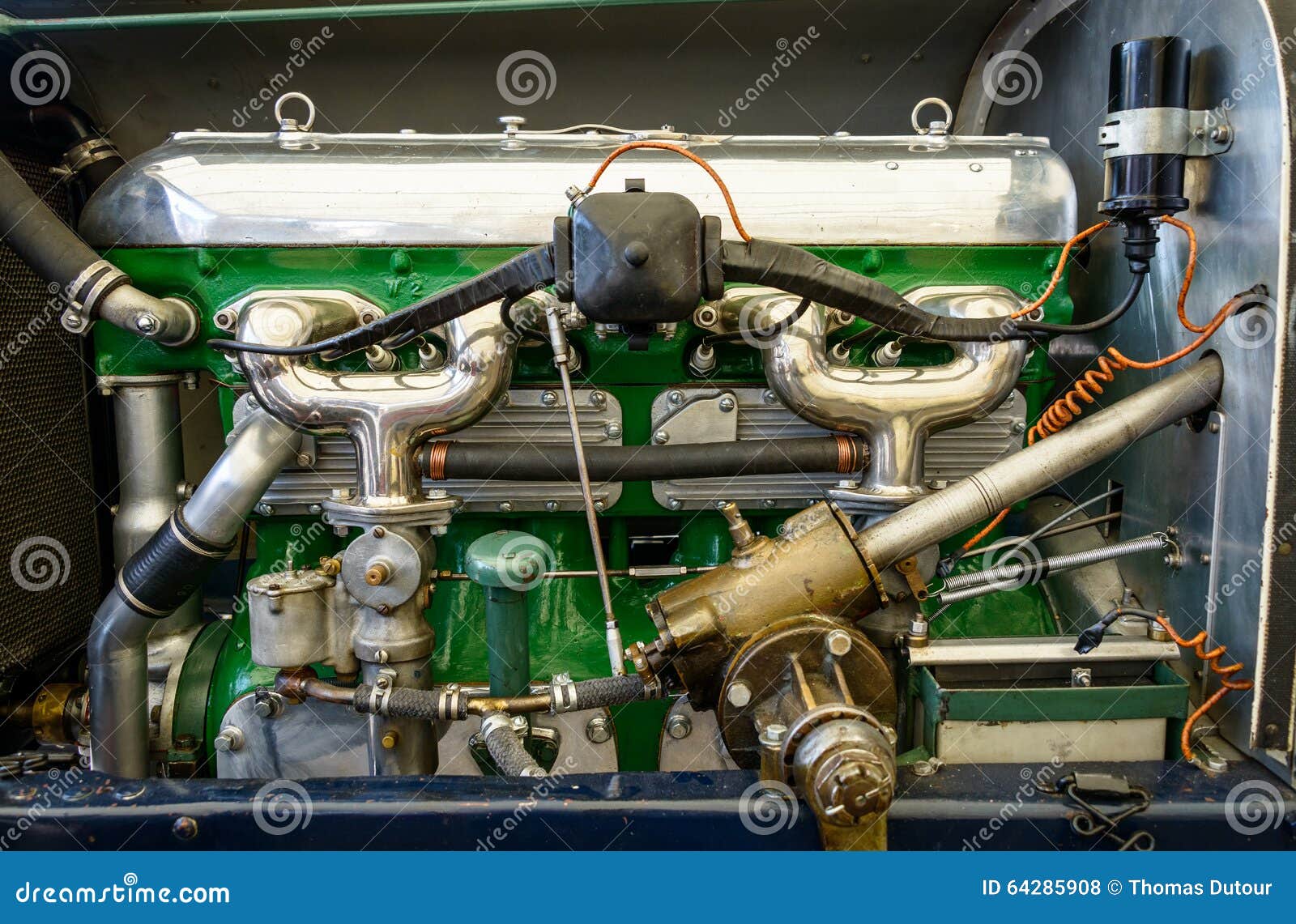Vintage car engine stock photo. Image of detail, mechanical - 64285908