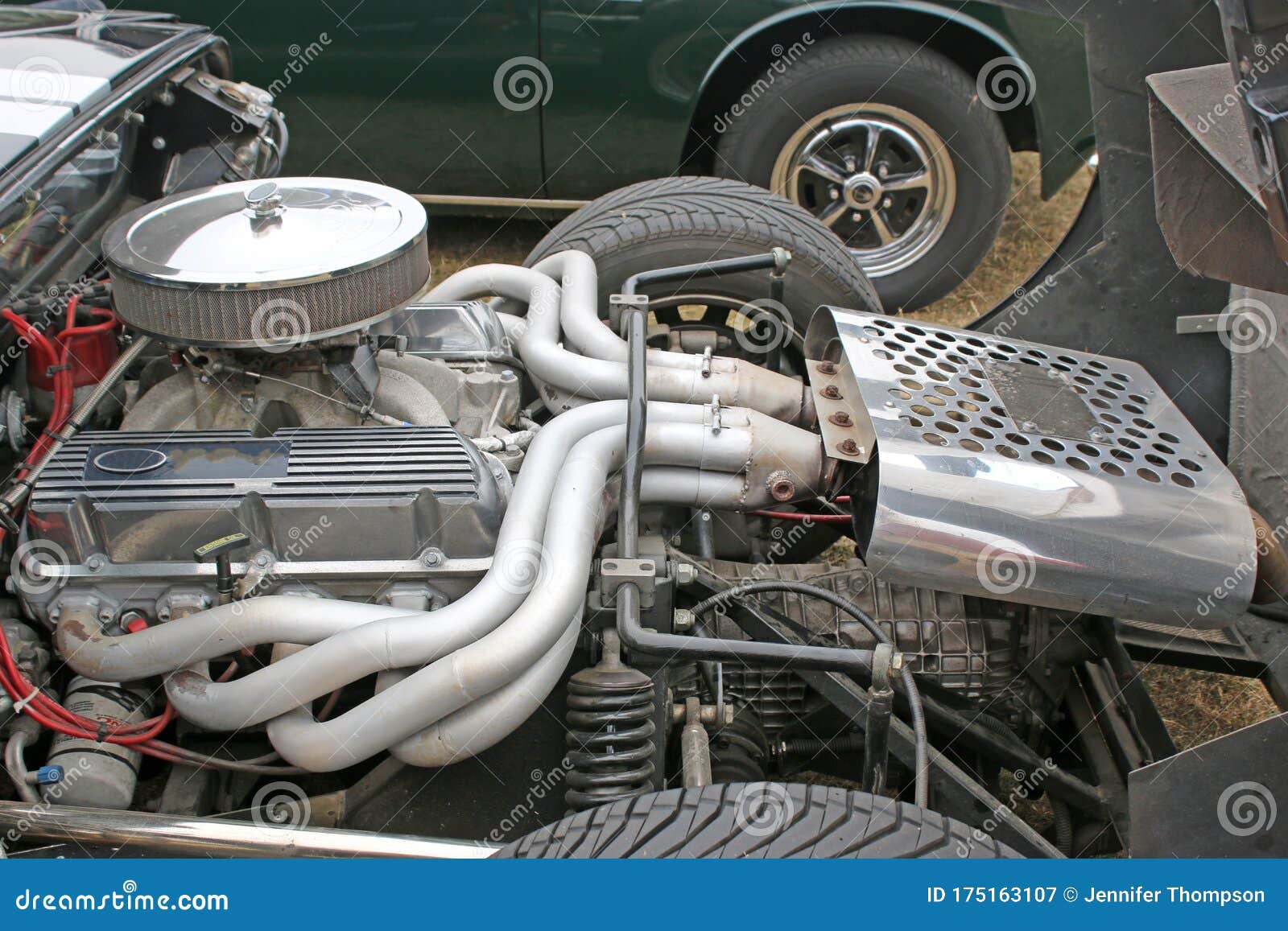 Vintage car engine stock image. Image of bonnet, technology - 175163107