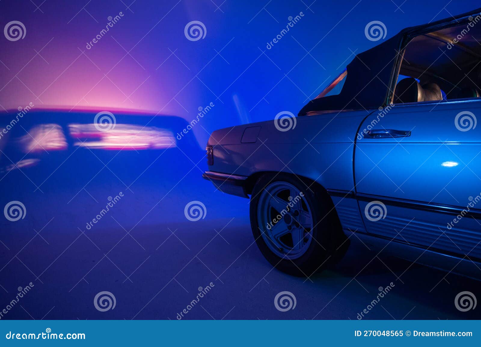 Vintage Car in Fancy Lighting Stock Image - Image of fancy, blue: 270048565
