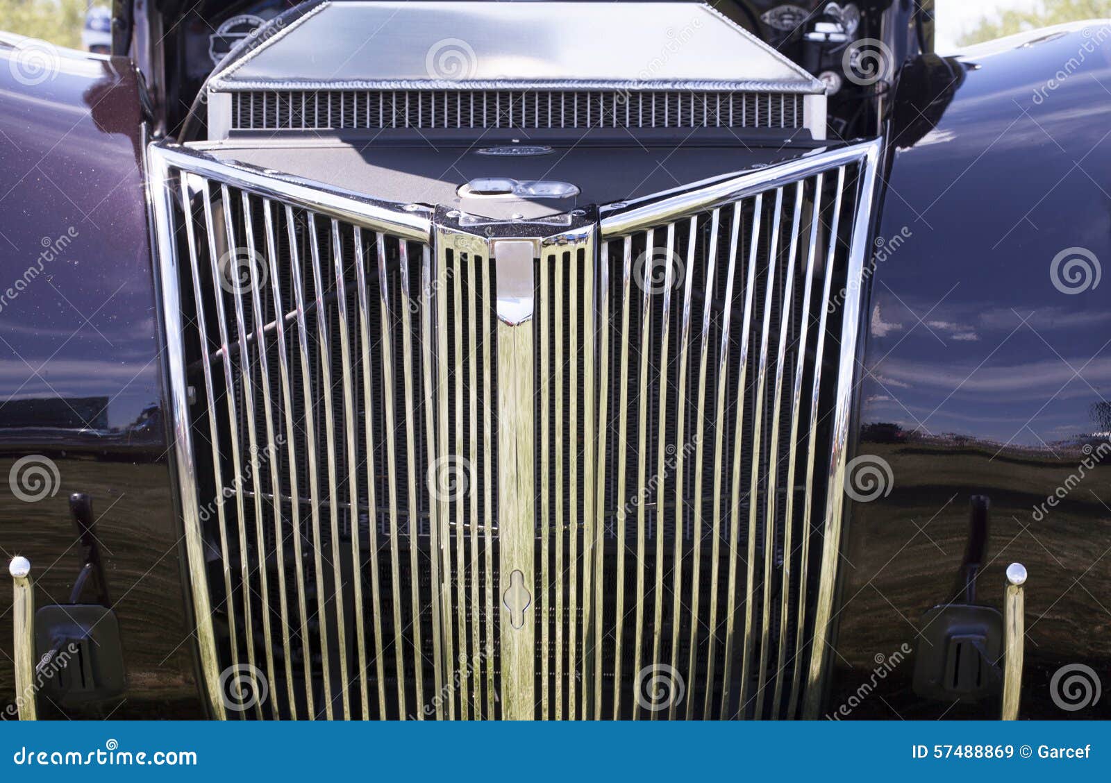 Vintage car grill stock image. Image of mesh, reflections - 57488869
