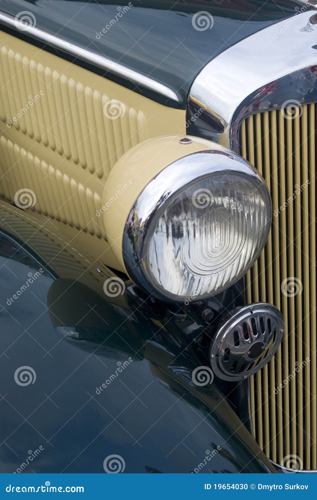 Vintage car headlight stock photo. Image of electric - 19654030