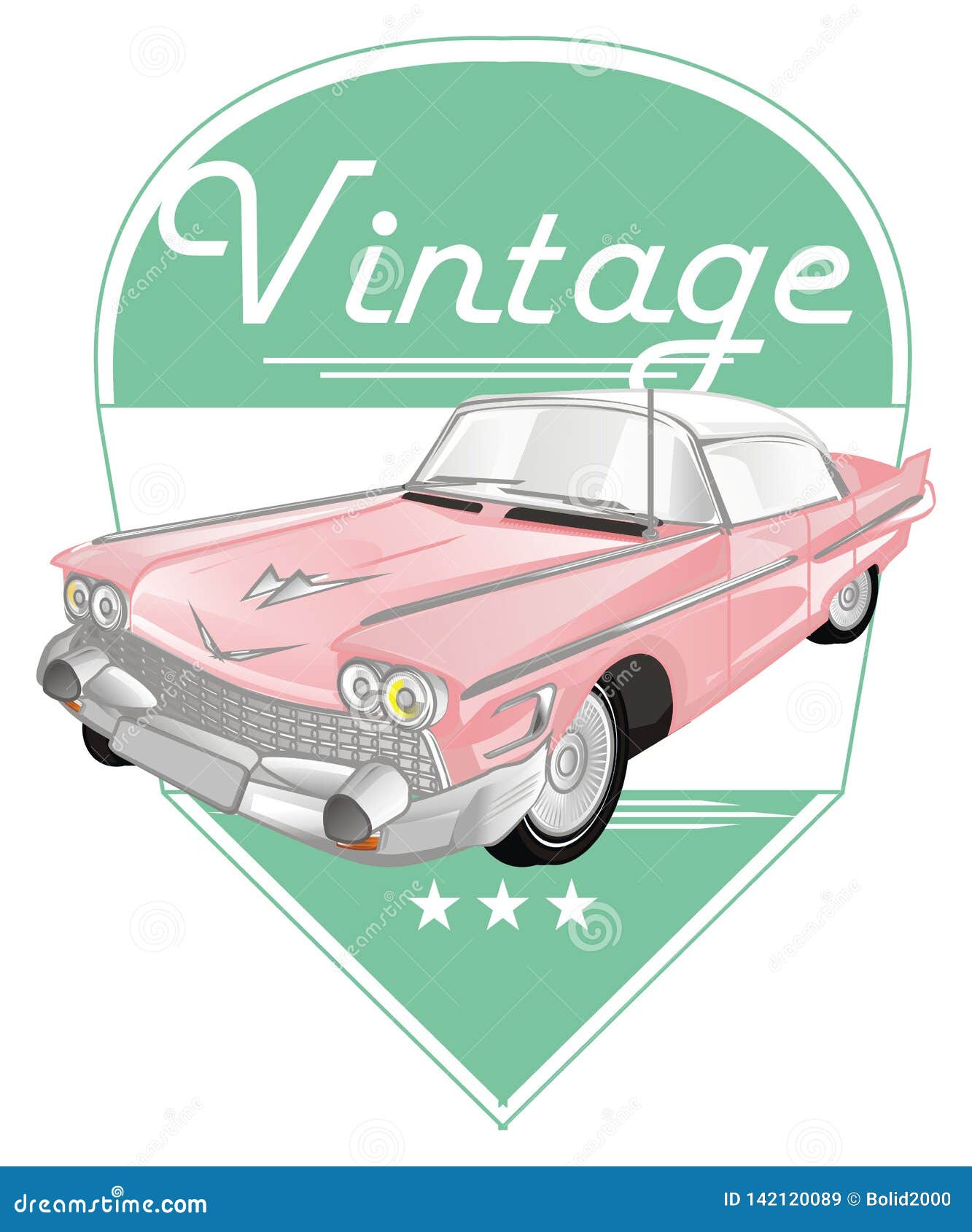 Vintage Car with Large Banner Stock Illustration - Illustration of auto ...