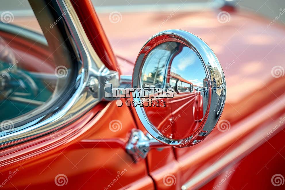 Vintage Car Mirror Reflections Stock Illustration - Illustration of ...