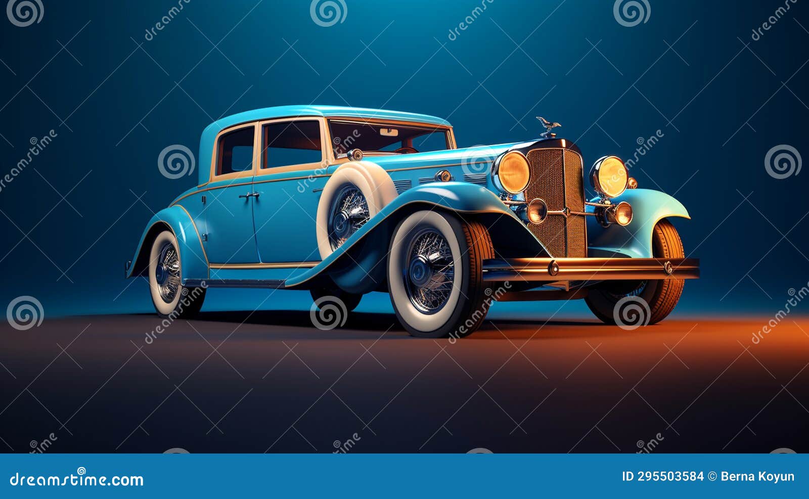 Vintage Car in a Movie Scene Stock Photo - Image of traffic, revival ...