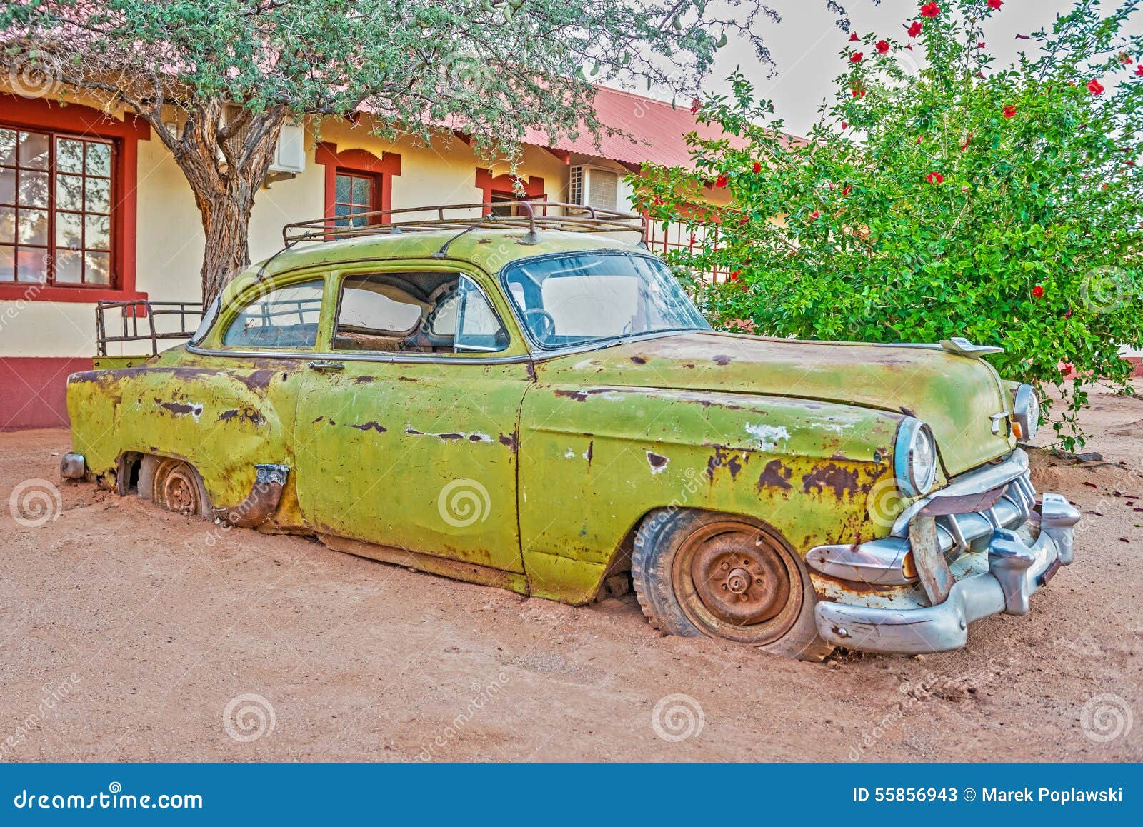 Vintage car in Namibia stock image. Image of travel, colorful - 55856943