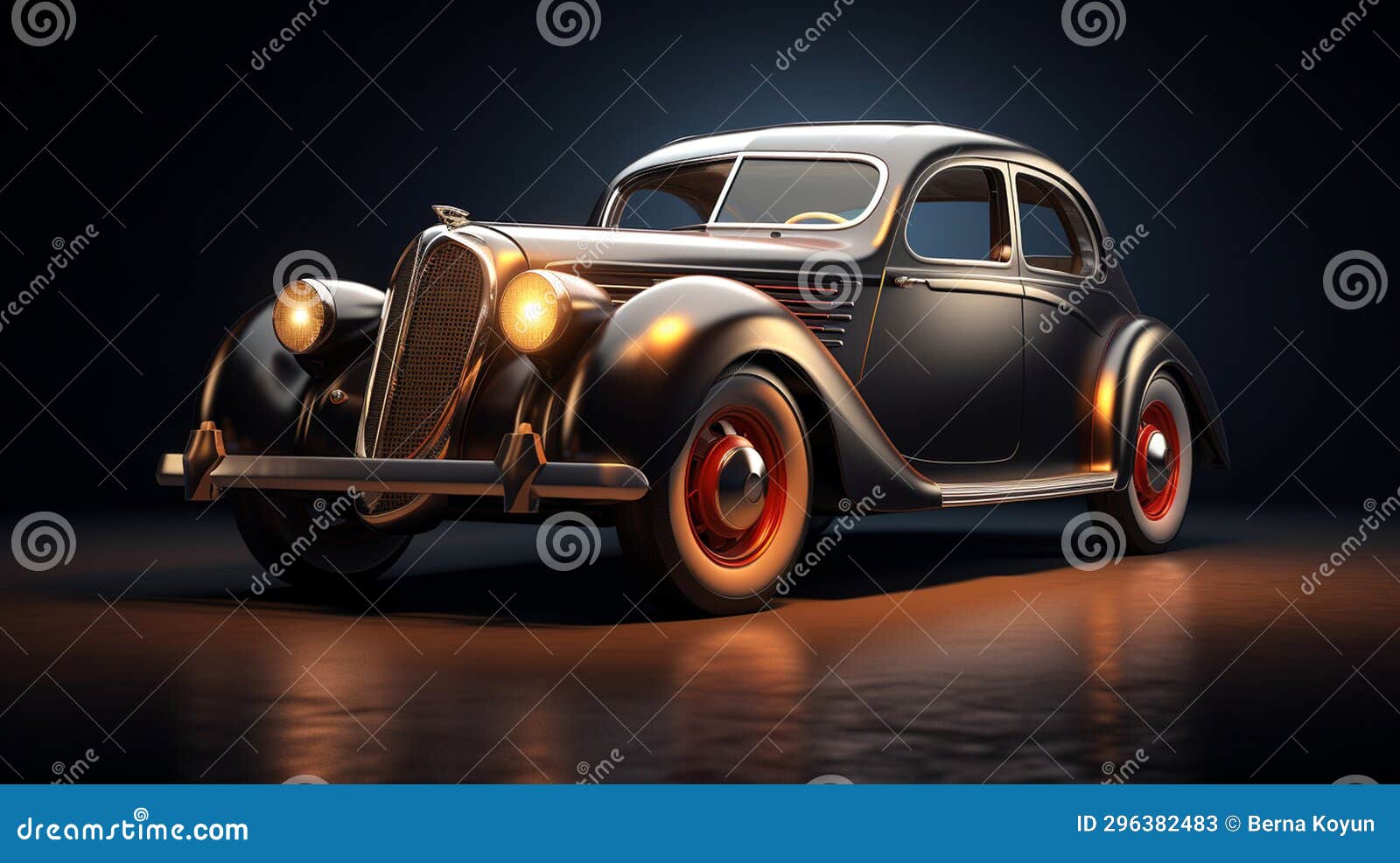Vintage Car Portrait Nostalgic Perfection Stock Illustration ...