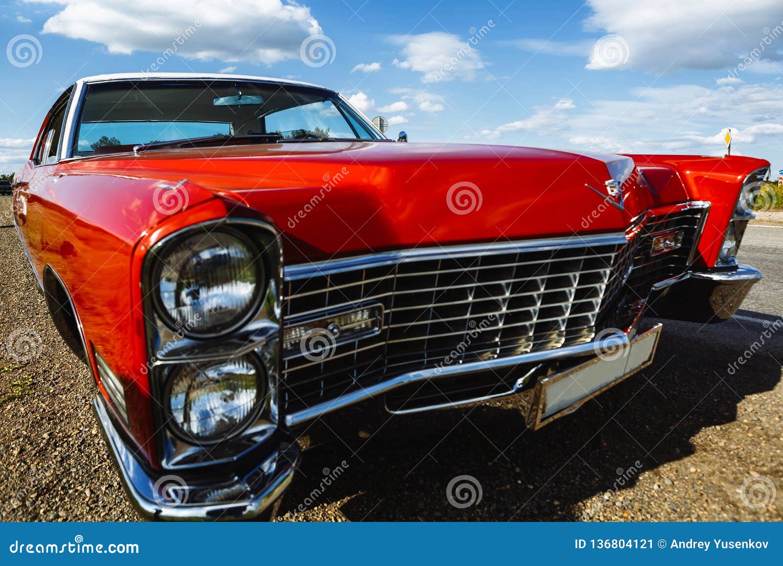Classic Red Car on the Side of the Road Editorial Photo - Image of cars ...