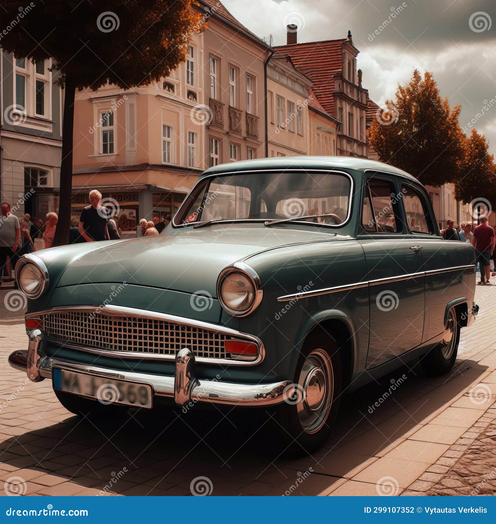 Vintage Car on the Road. Old Style Photo Stock Photo - Image of sunset ...