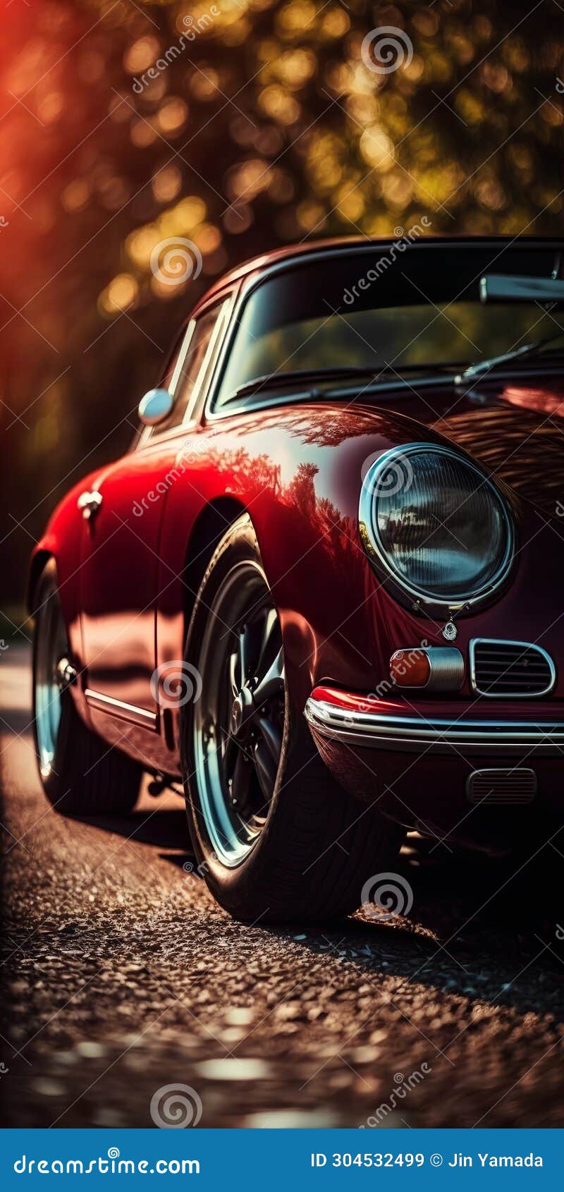 Vintage Car on the Road. Retro Car. Classic Car Stock Illustration ...