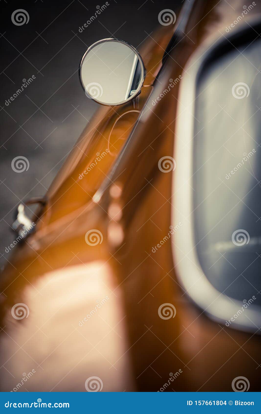 Vintage car side mirror stock photo. Image of view, shiny - 157661804