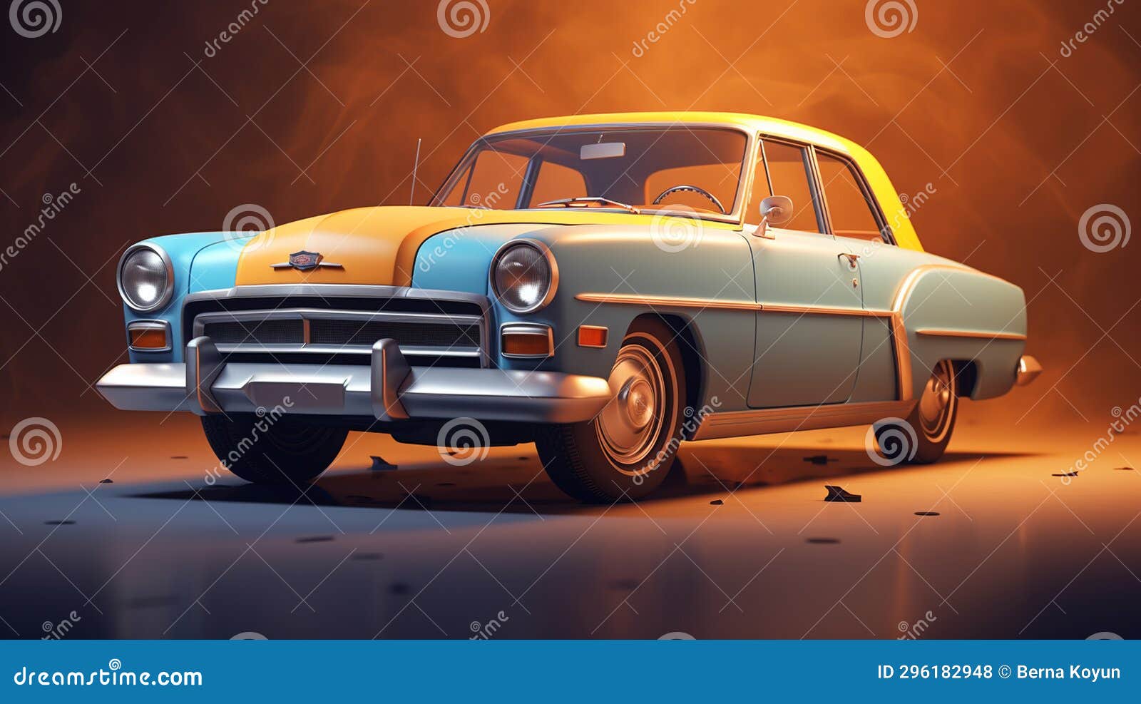 Vintage Car on Solid Background Iconic Elegance Stock Illustration ...