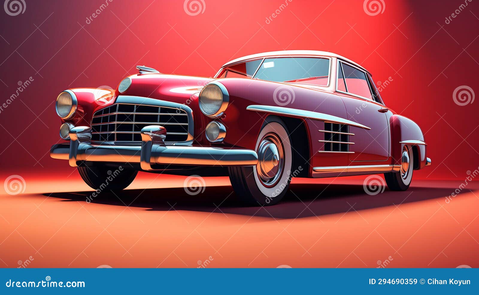 Vintage Car on Solid Setting Retro Delight Stock Illustration ...