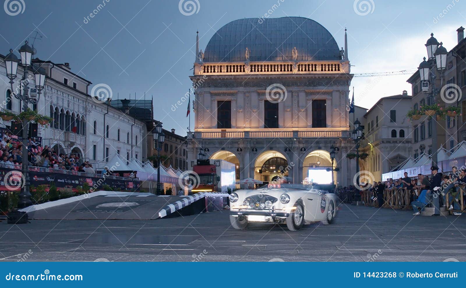 Vintage Car Speeding in Piazza Loggia Editorial Stock Photo - Image of ...