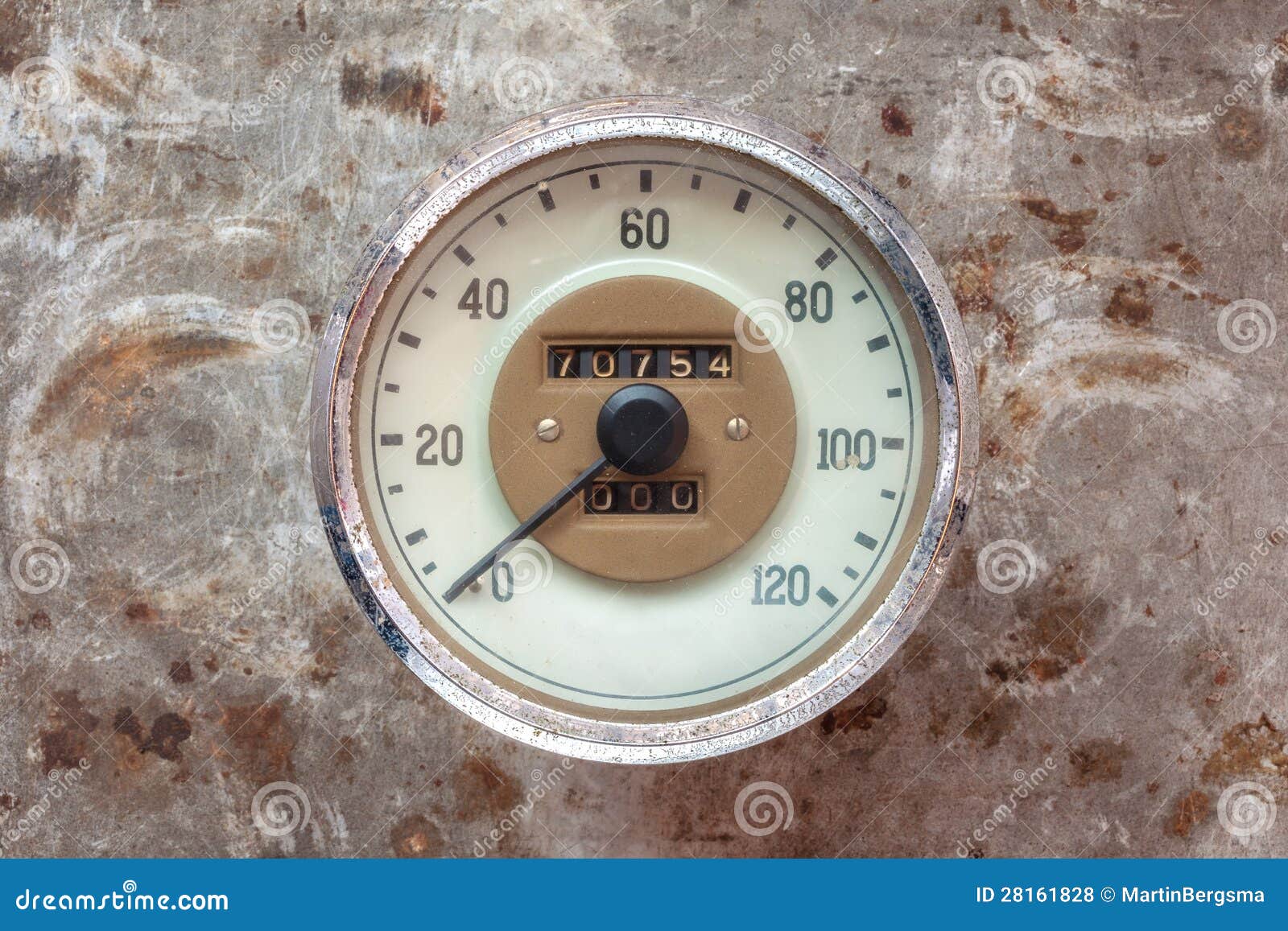 Vintage Car Speedometer on a Rusty Background Stock Photo - Image of ...