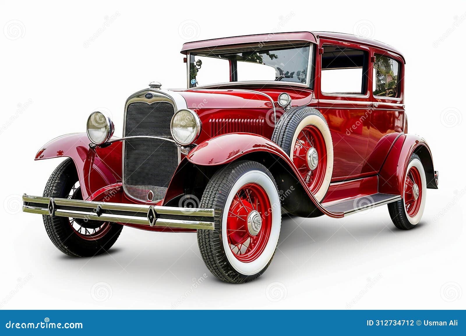 Vintage Car on White Background Stock Illustration - Illustration of ...